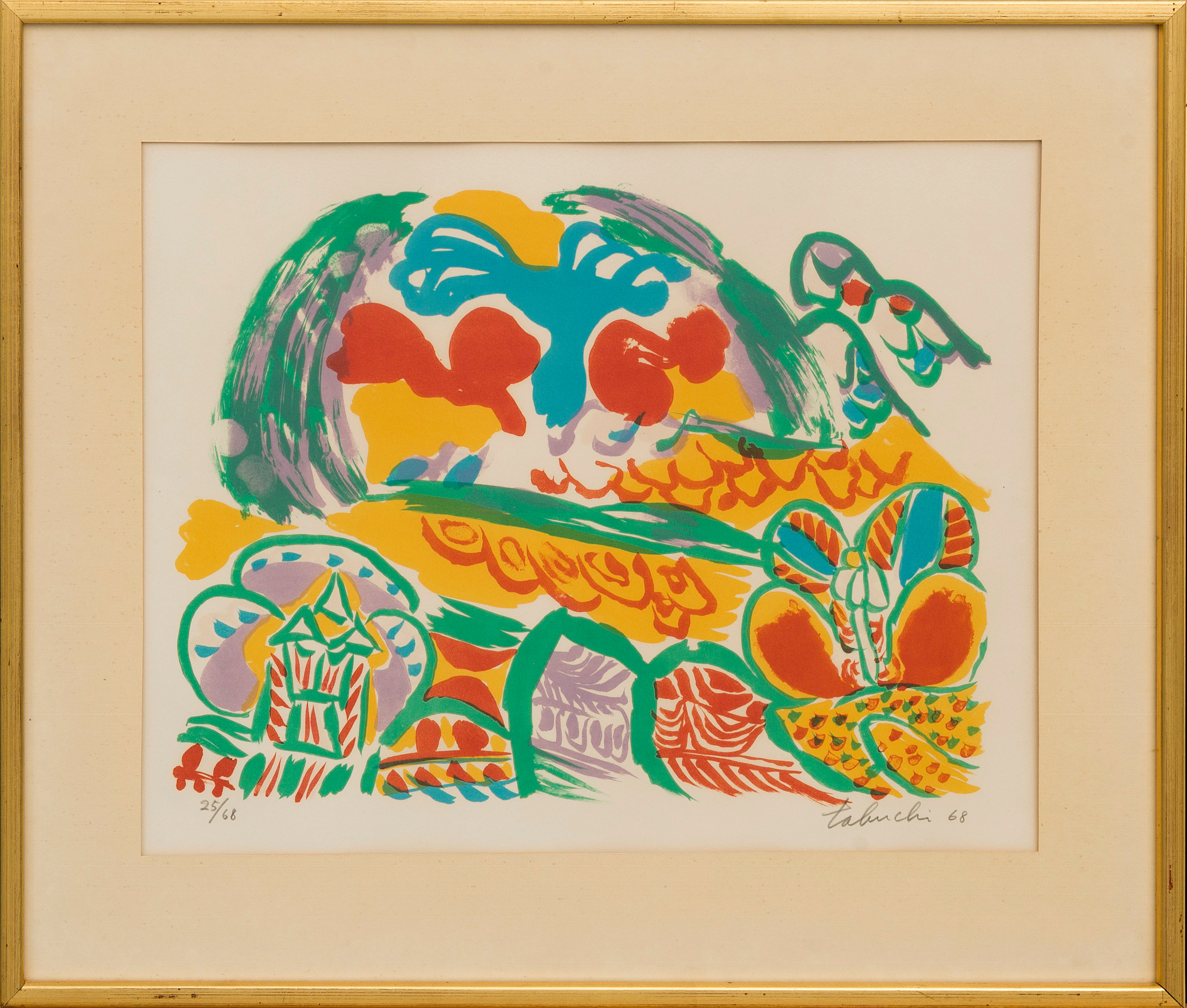 YASSE TABUCHI, färglitografi, signerad och daterad 68, numrerad 25/68. - Bukowskis