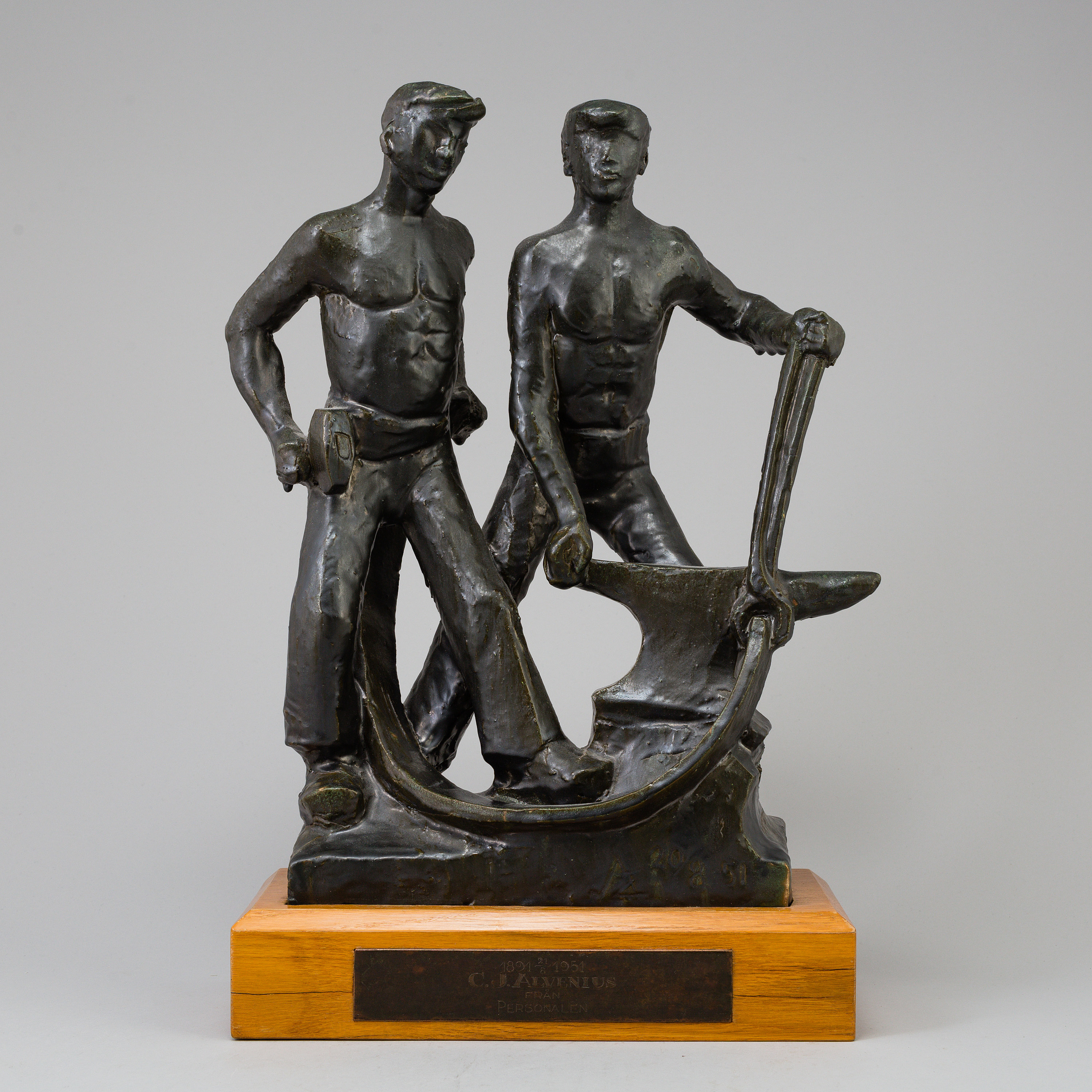 A sculpture by ALLAN EBELING in bronze, sined and dated, 20/8-31 ...