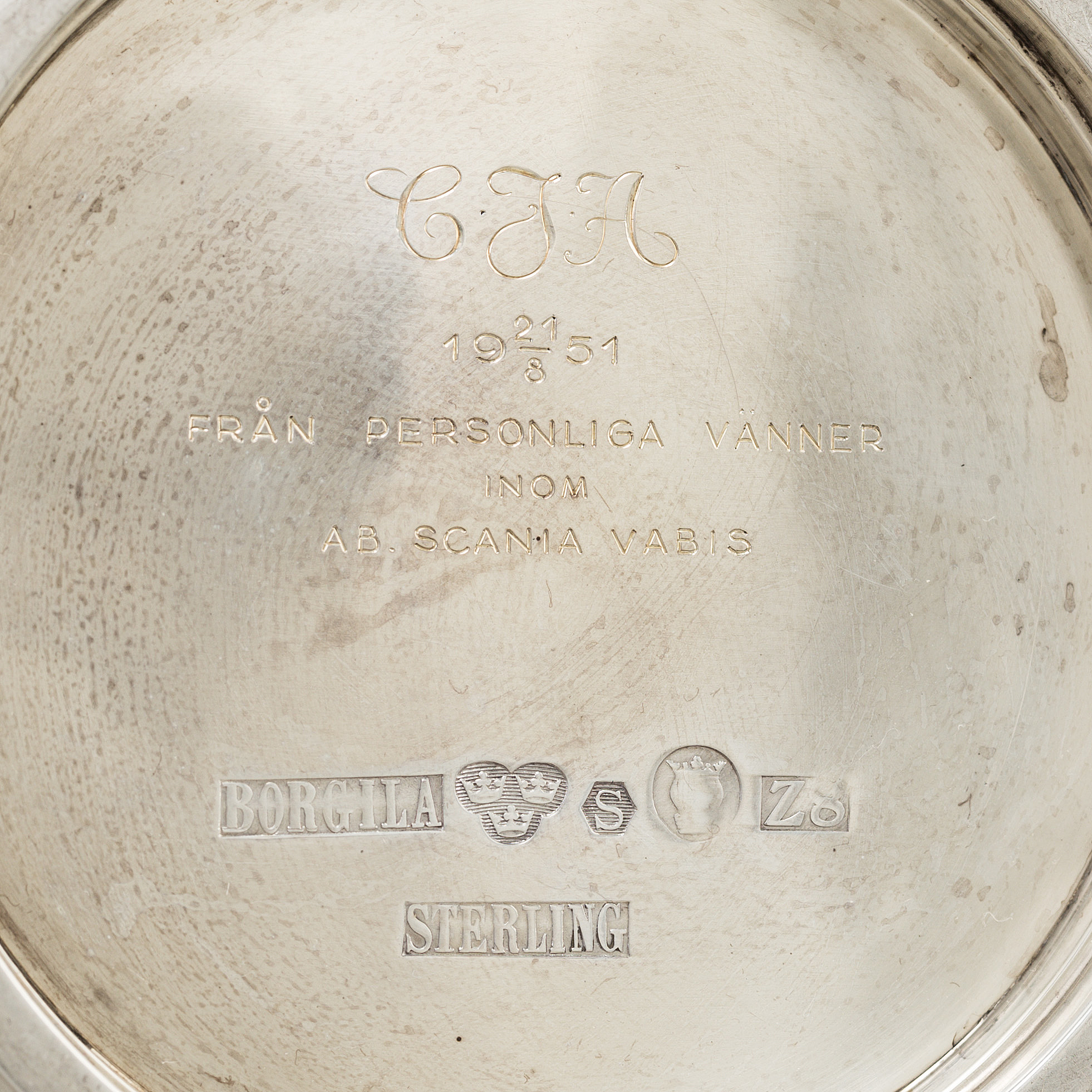 A sterling silver bowl by Borgila, Stockholm, 1950. - Bukowskis