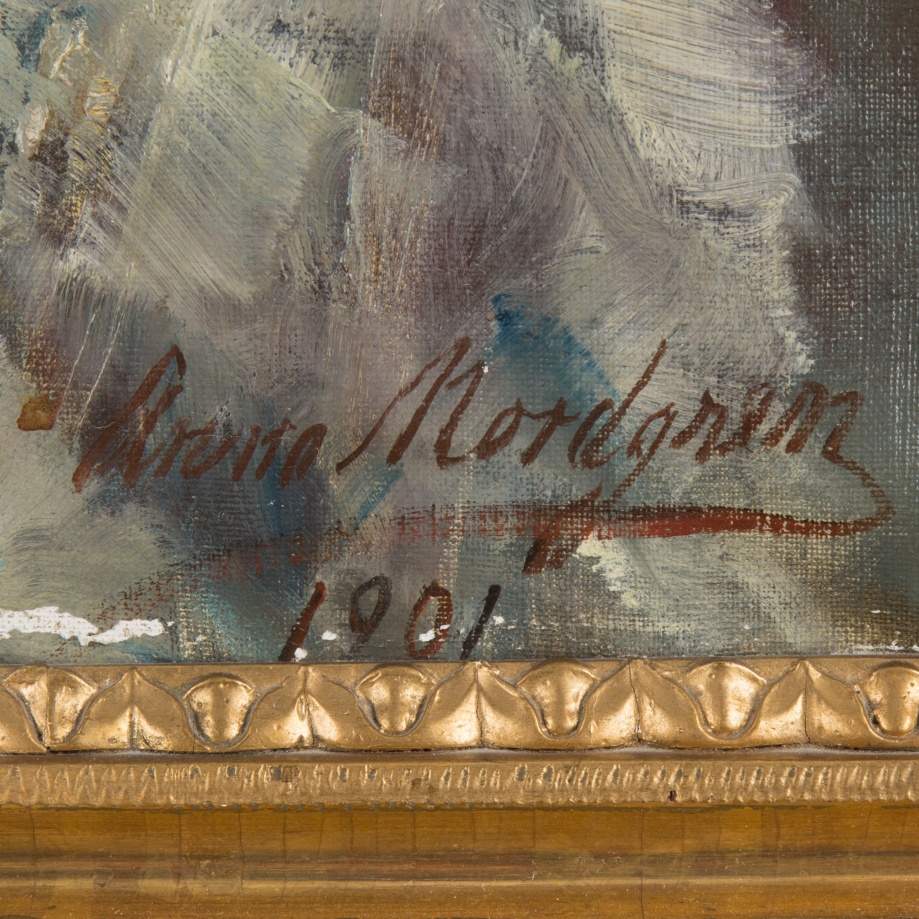 ANNA NORDGREN, oil on canvas, signed Anna Nordgren and dated 1901 ...