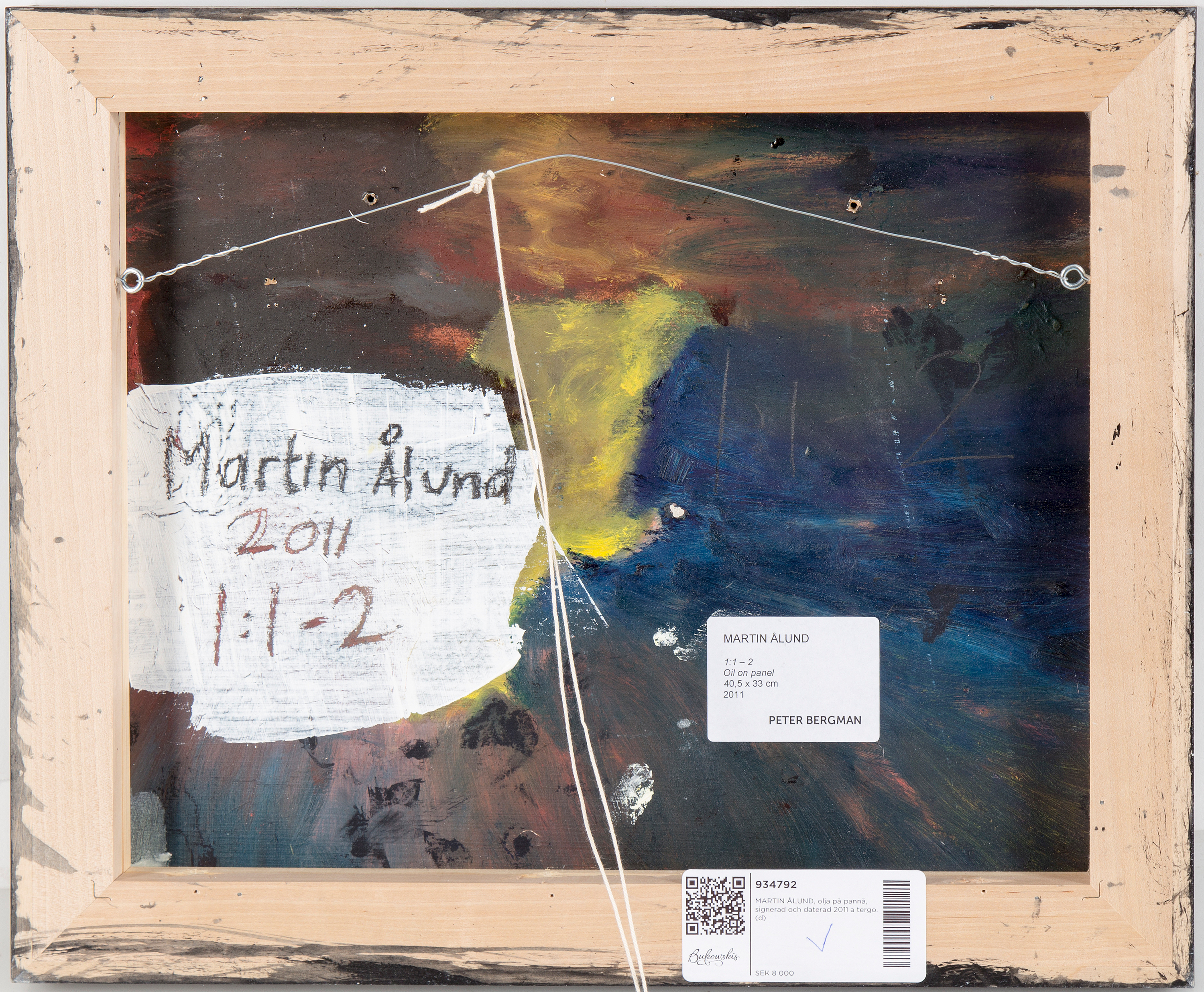 MARTIN ÅLUND, olja på pannå, signerad och daterad 2011 a tergo. - Bukowskis