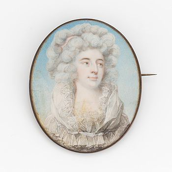 RICHARD COSWAY, circle of. Portpait miniature, late 18th Century ...