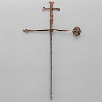 an iron weather vane dated 1735, probably from Chateau Valmys France ...