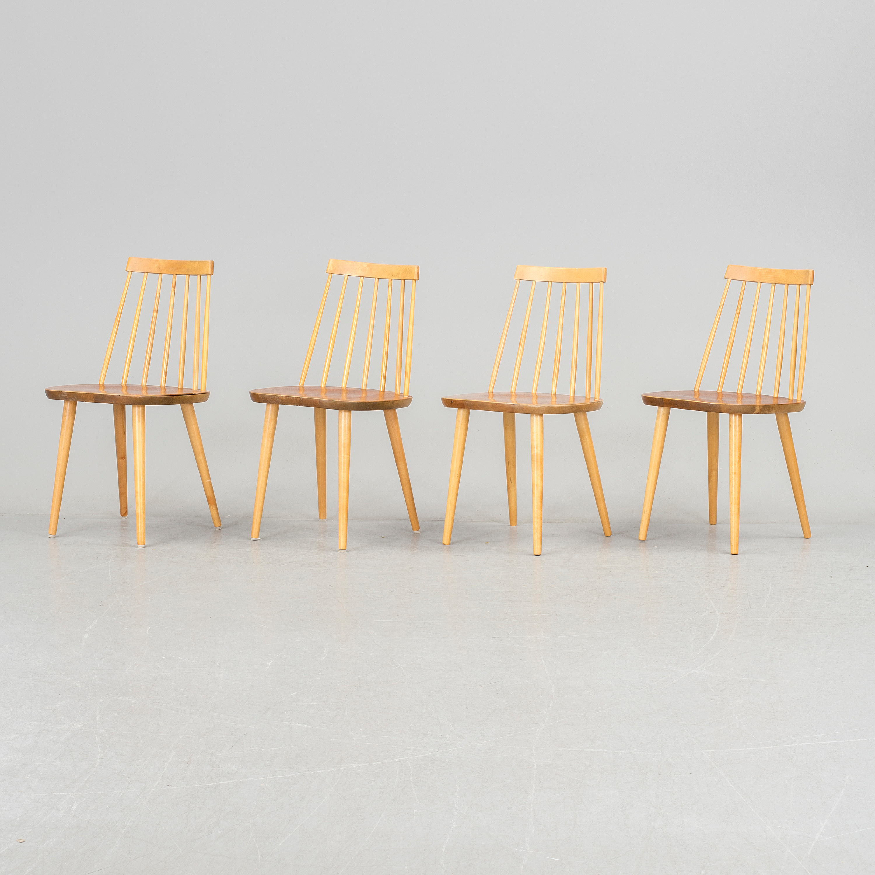 A set of four 'Pinocchio' chairs by Yngve Ekström. - Bukowskis