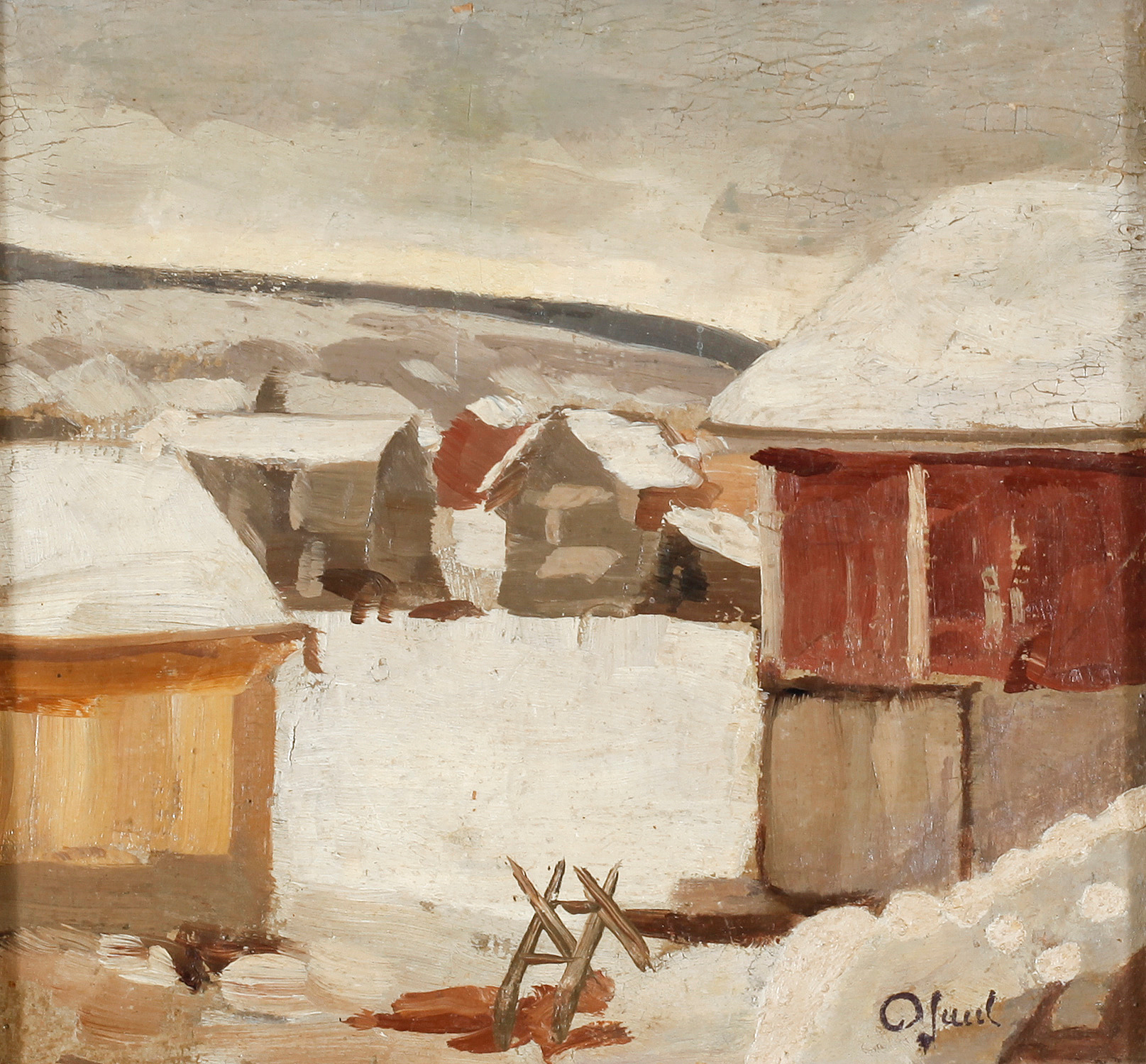 OLE JUUL, oil on panel, signed. - Bukowskis