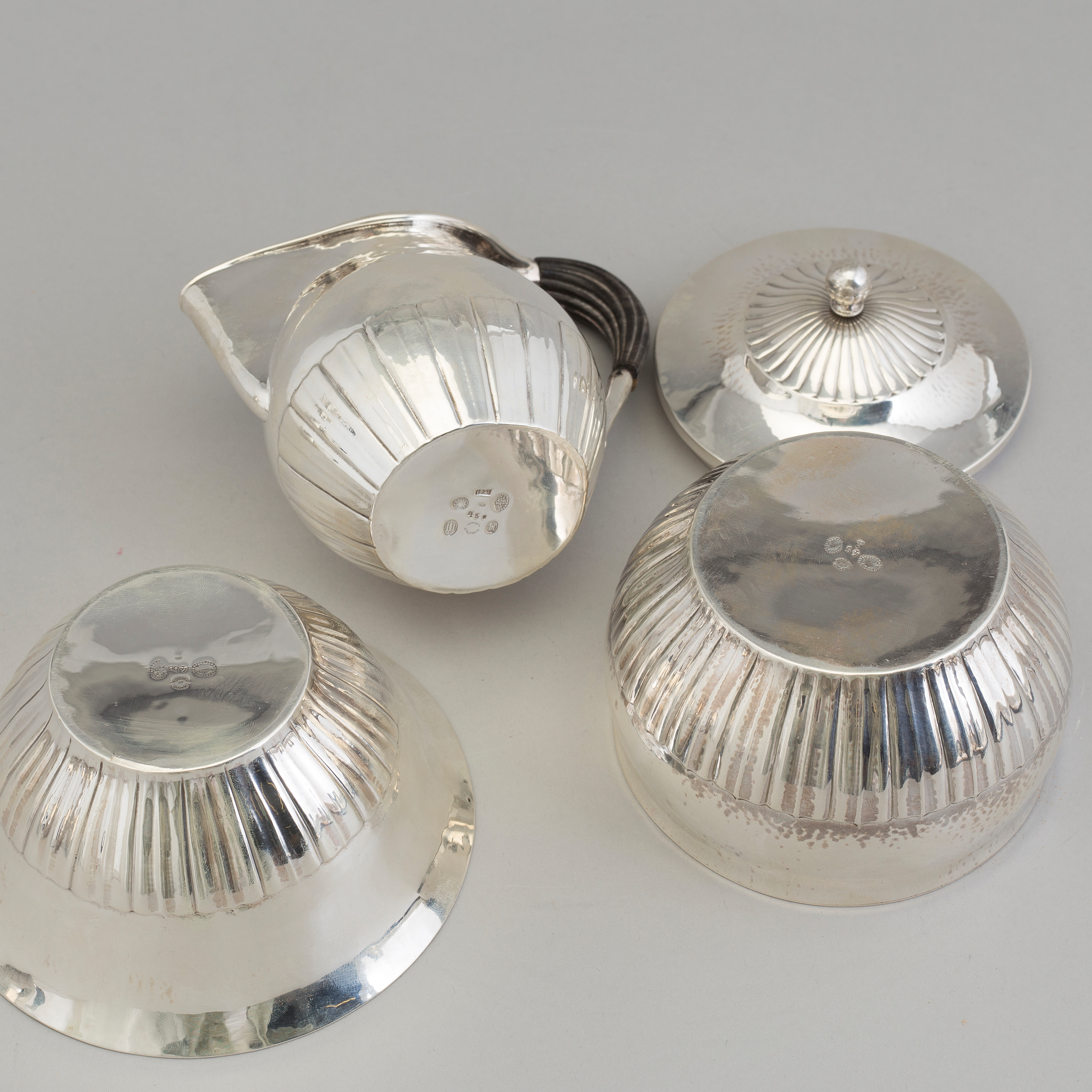 JOHAN ROHDE, kaffe- och teservis, 5 delar, för Georg Jensen, design nr ...