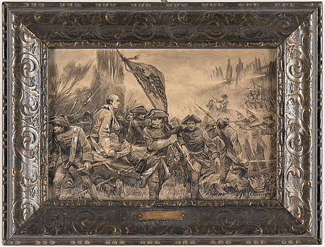 CARL GUSTAF HELLQVIST, Inkwash hightened with white, Paper on cardboard ...