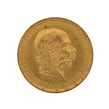 A GOLD COIN; 20 cor., Franz Joseph I 1893, gold (900). - Bukowskis