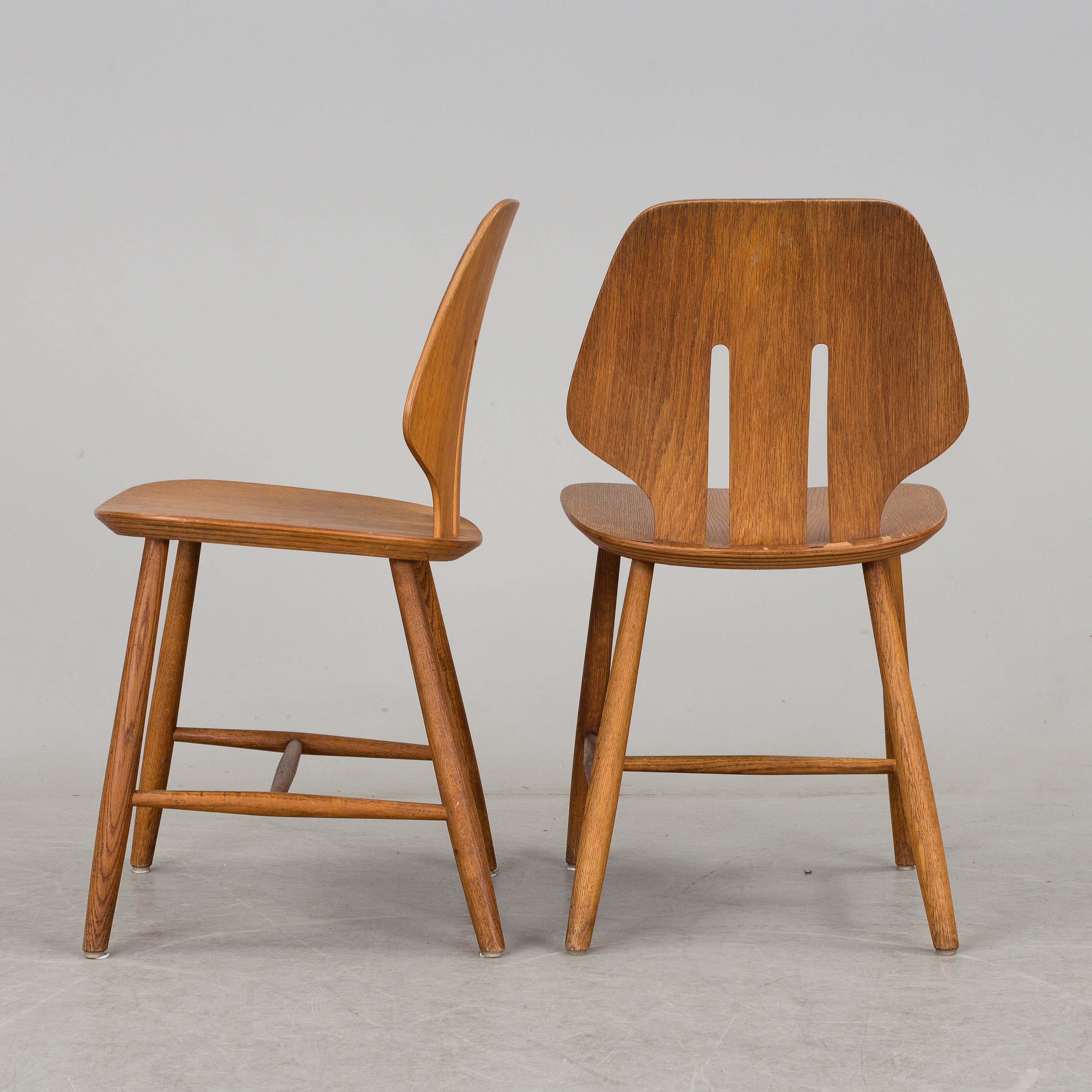 A pair of "J67" chairs by Eyvind A Johansson, for FDB, Denmark, 1950 ...