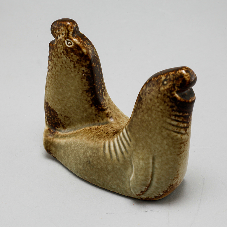 LISA LARSON, three stoneware figurines for Gustavsberg, second half of the 20th century. - Bukowskis