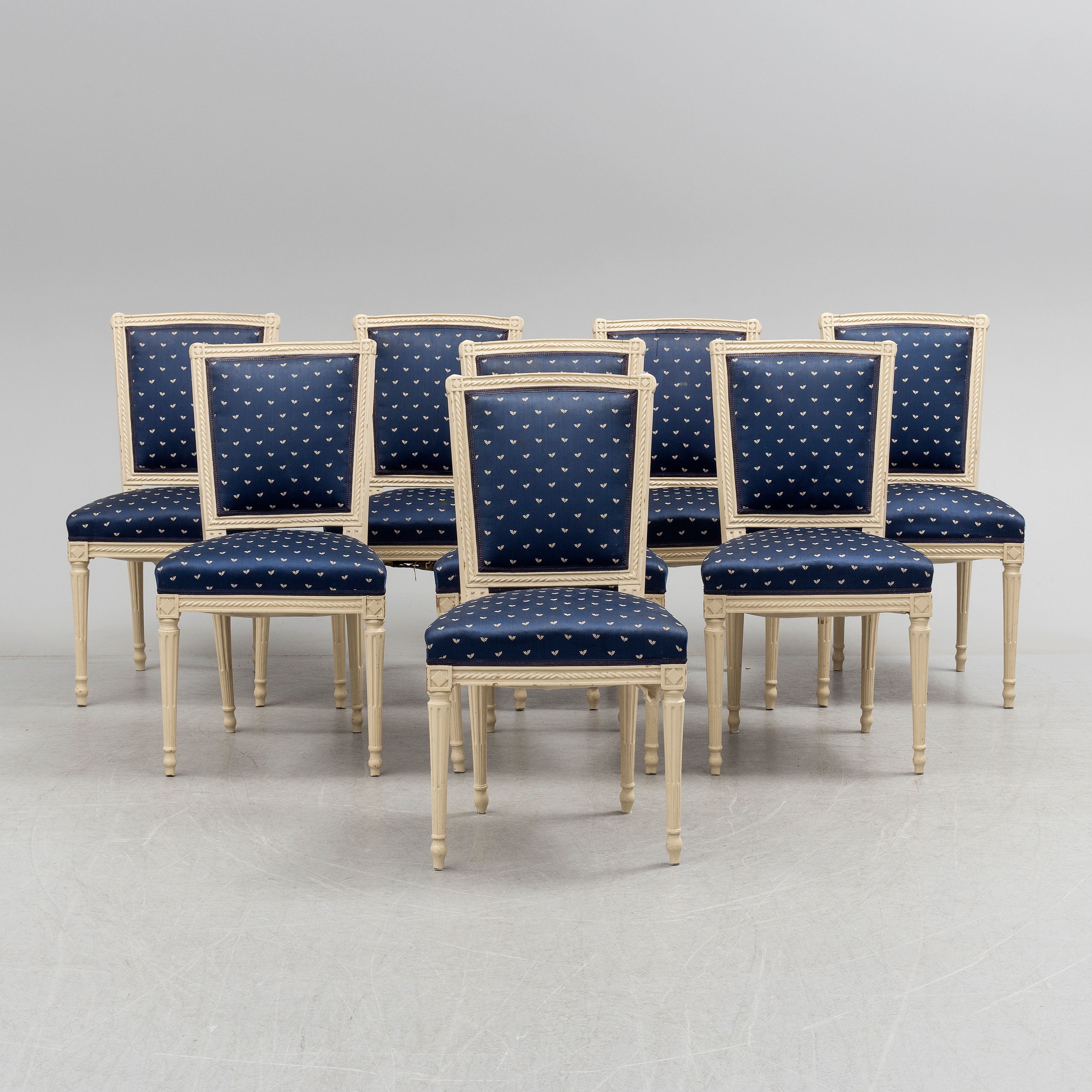 A set of eight Louis Seize style chairs, 19th century. - Bukowskis