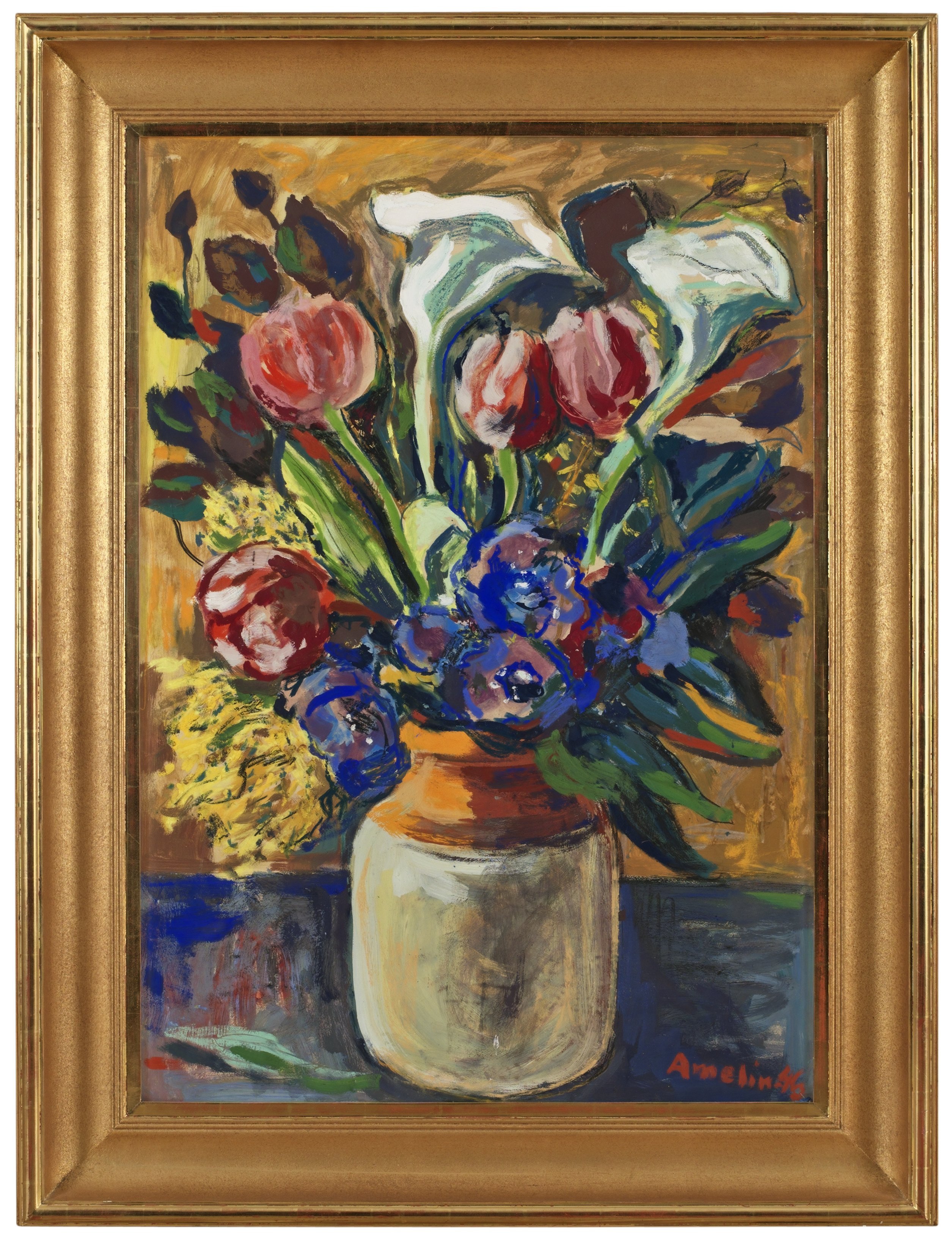 Albin Amelin, Blomsterstilleben. - Bukowskis