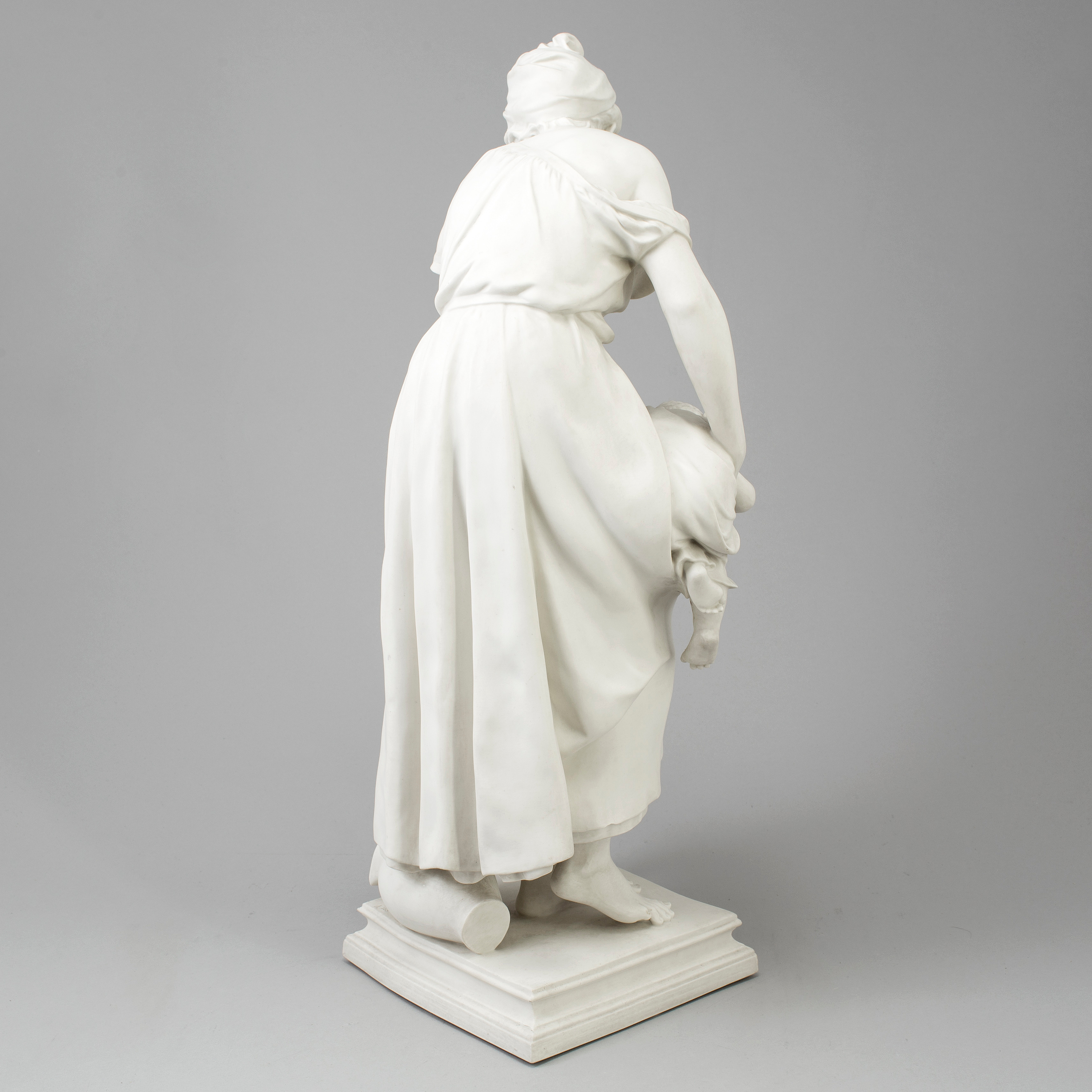LUCA MADRASSI, efter. Skulptur, parian, "Broderskyssen". Gustavsberg ...