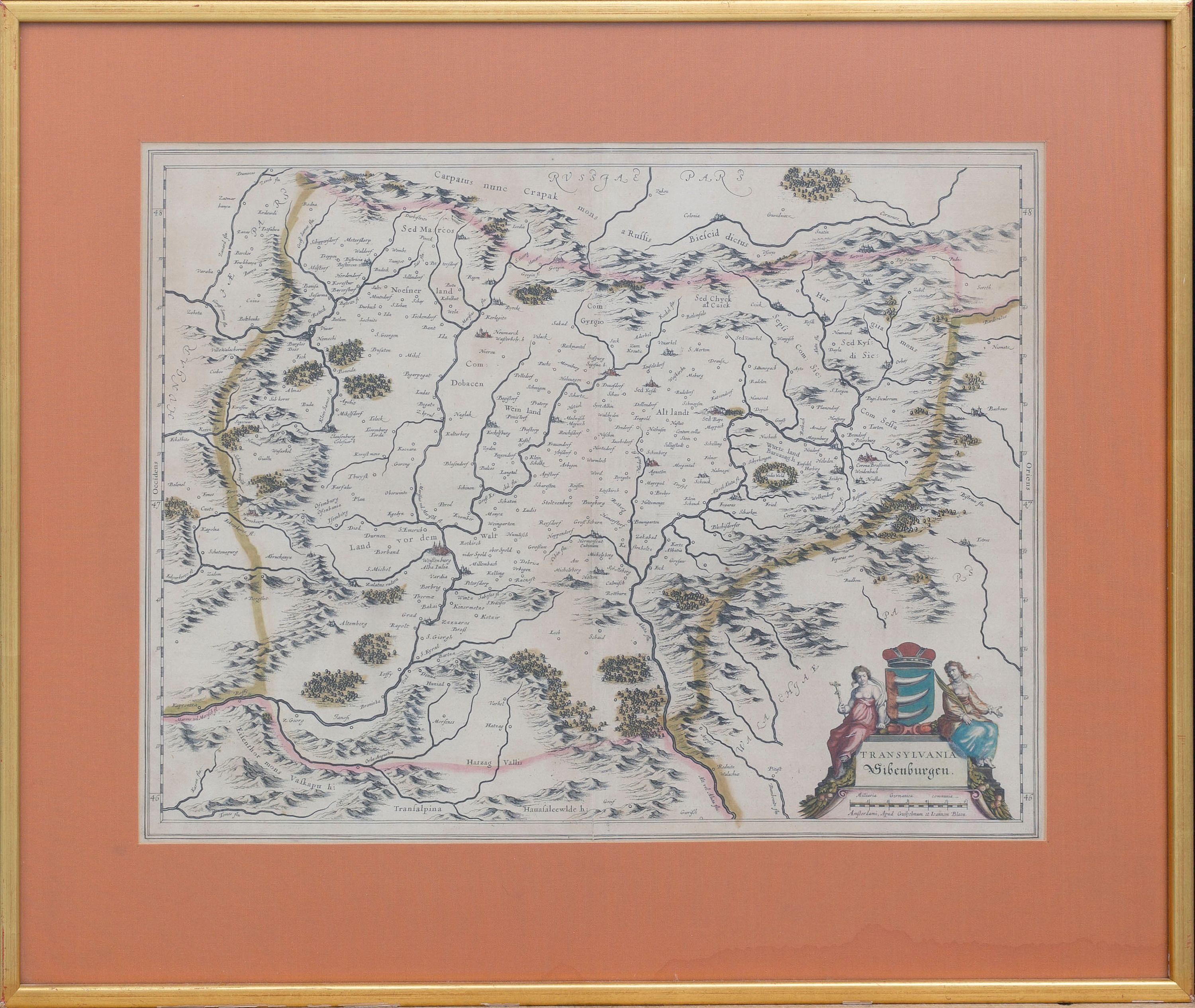 A Matheus Merian Transylvania Siebenburgen coloured map. - Bukowskis