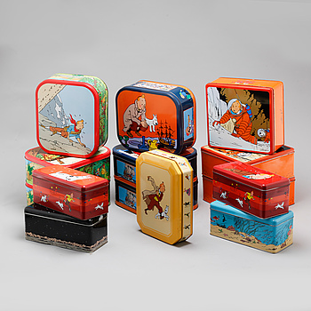 14 Tin-Tin biscuit tins, late 20th/21th century. - Bukowskis