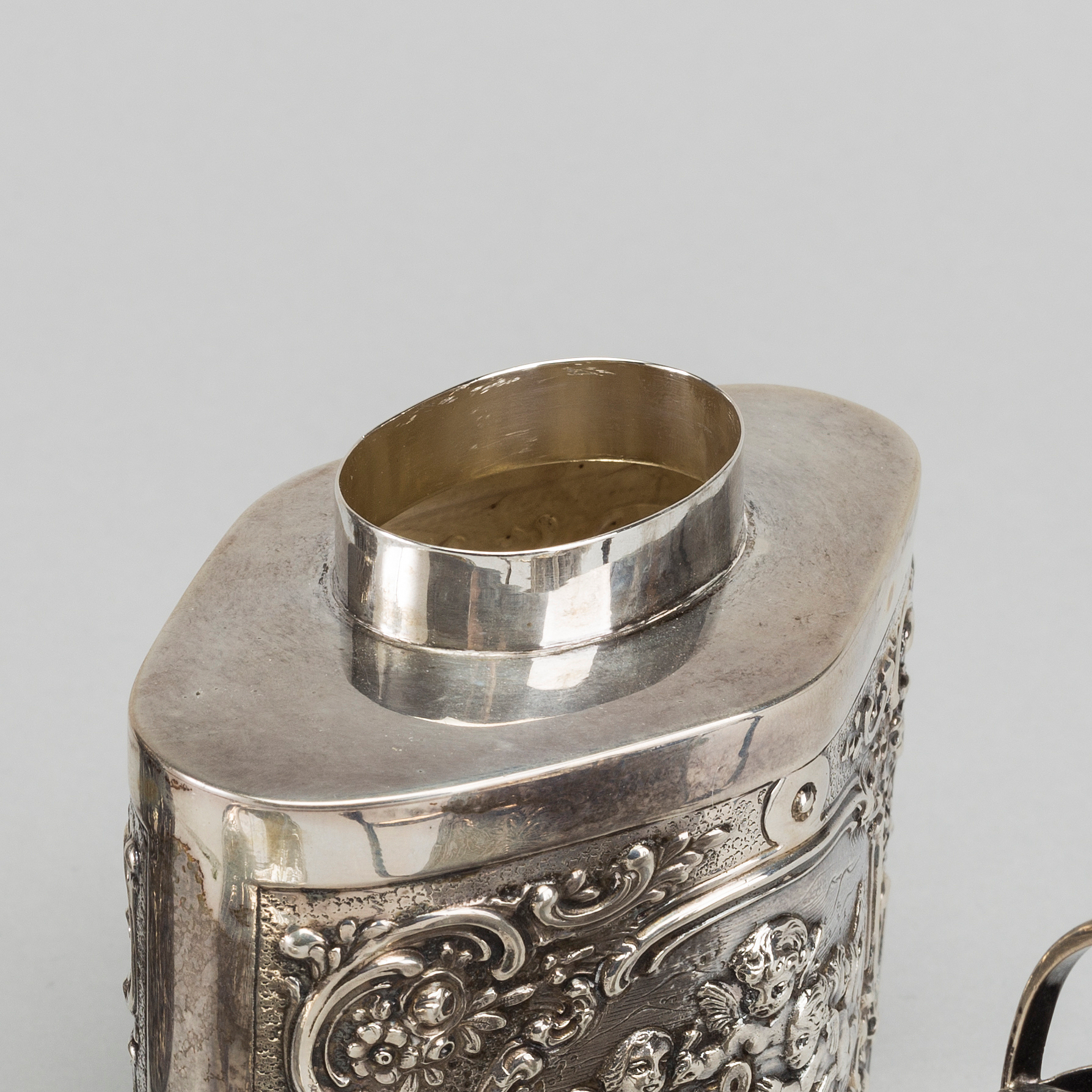 A set of four different silver objects, different makers and origin ...