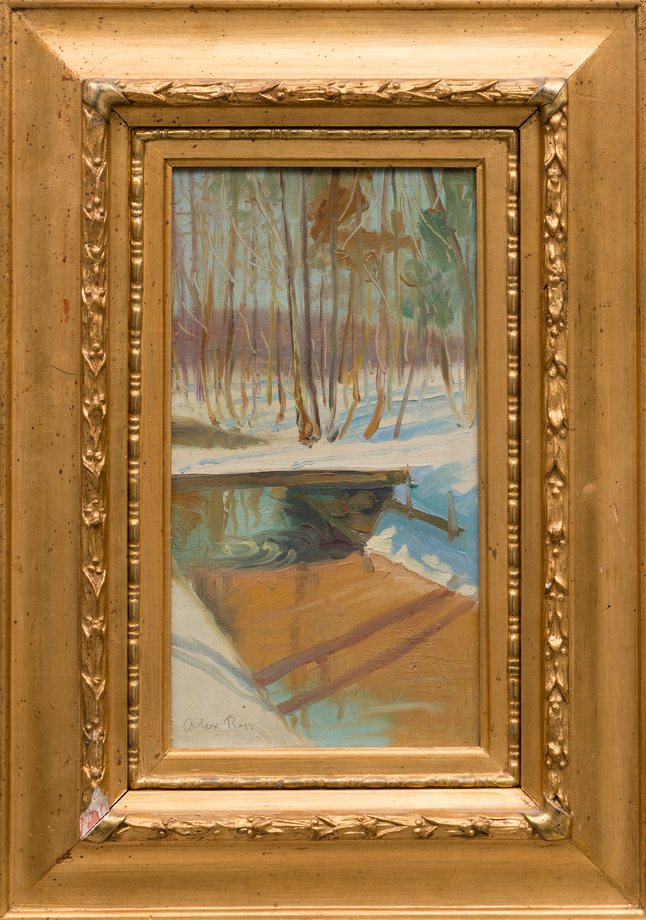 ALEX RAPP, öljy puulevylle, signeerattu. - Bukowskis