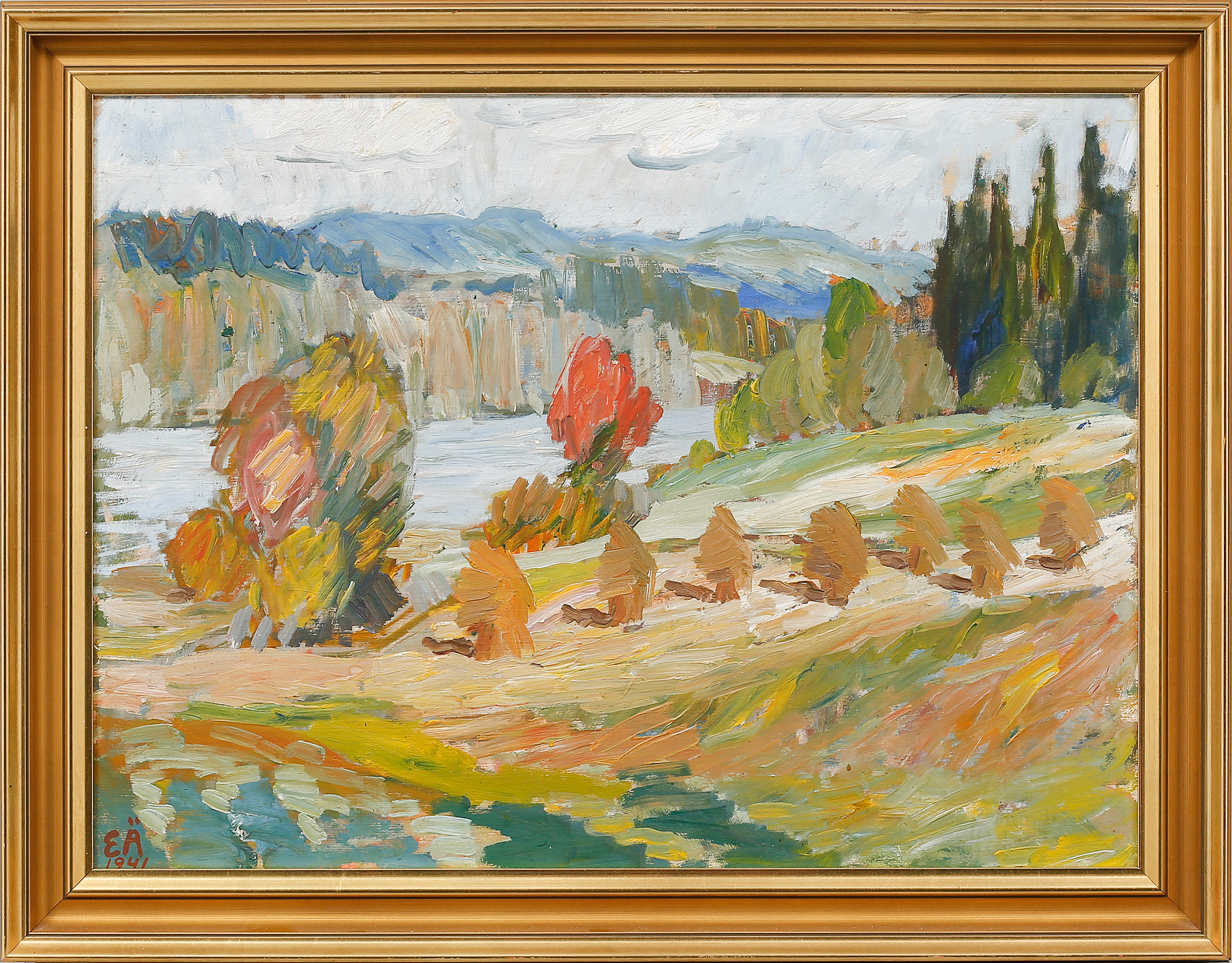 ERLING ÄRLINGSSON, olja på pannå, signerad EÄ och daterad 1941. - Bukowskis