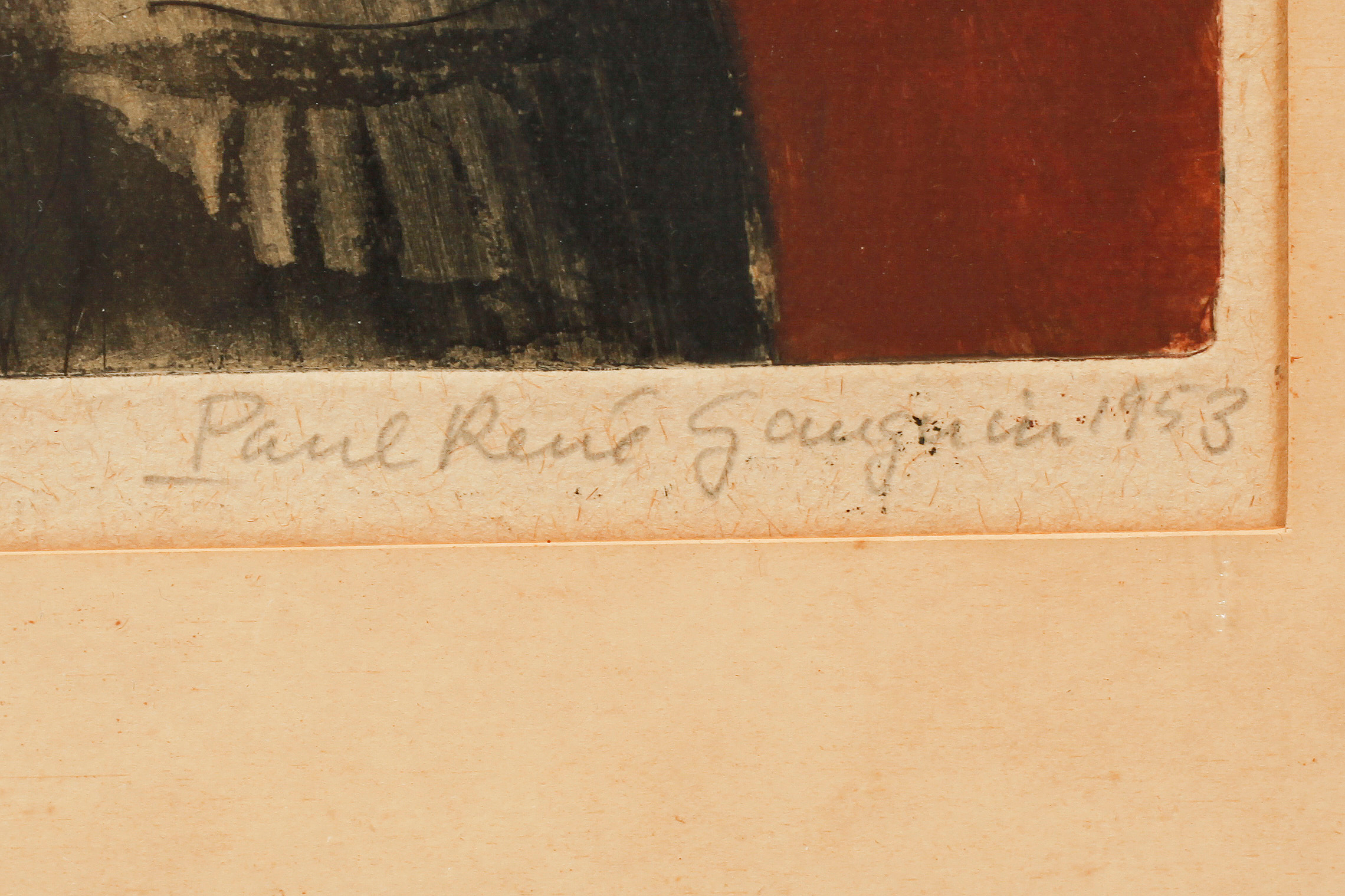 PAUL RENÉ GAUGUIN, träsnitt, signerat, numrerat 14/20 och daterat 1953 ...