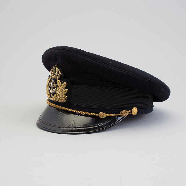 A Swedish Royal Navy officer cap from Rörström & Co in Stockholm, early ...