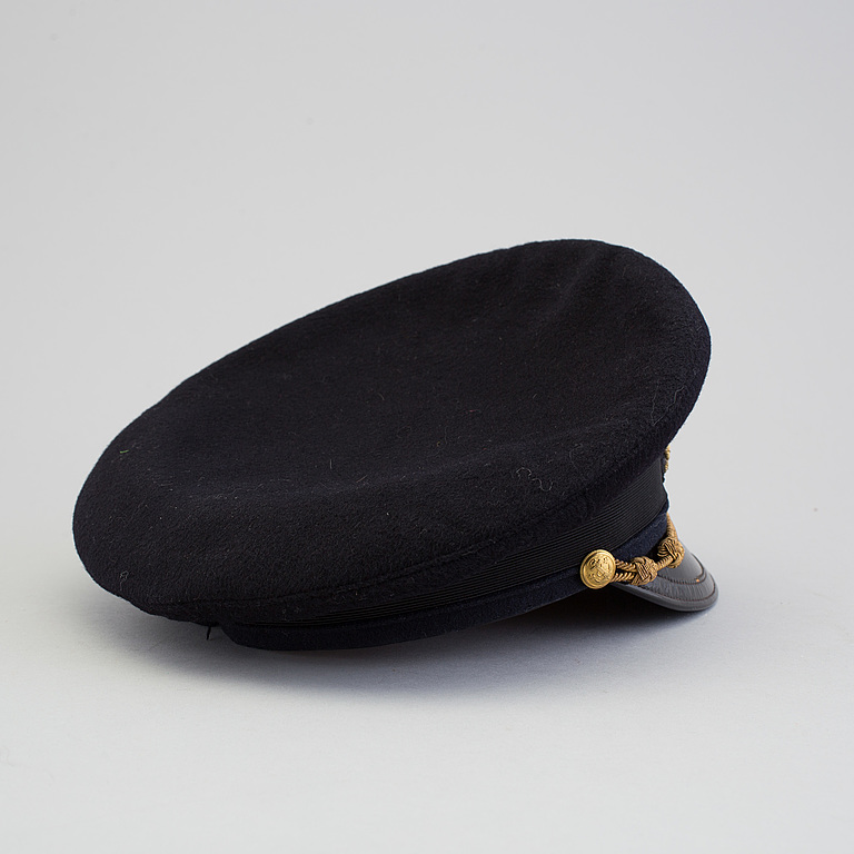 A Swedish Royal Navy officer cap from Rörström & Co in Stockholm, early ...