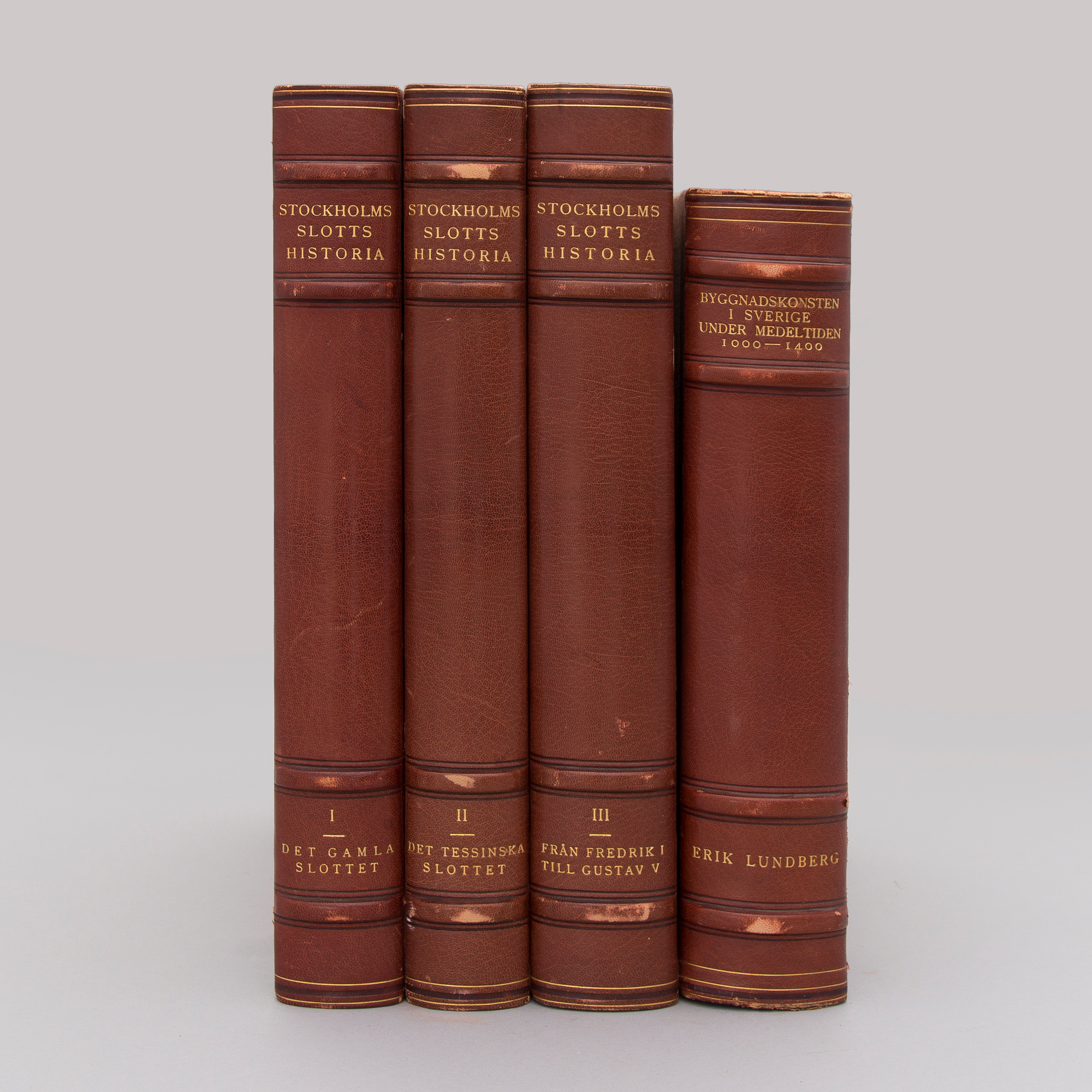 A set of four Swedish books, "Stockholms Slotts Historia", printed in ...