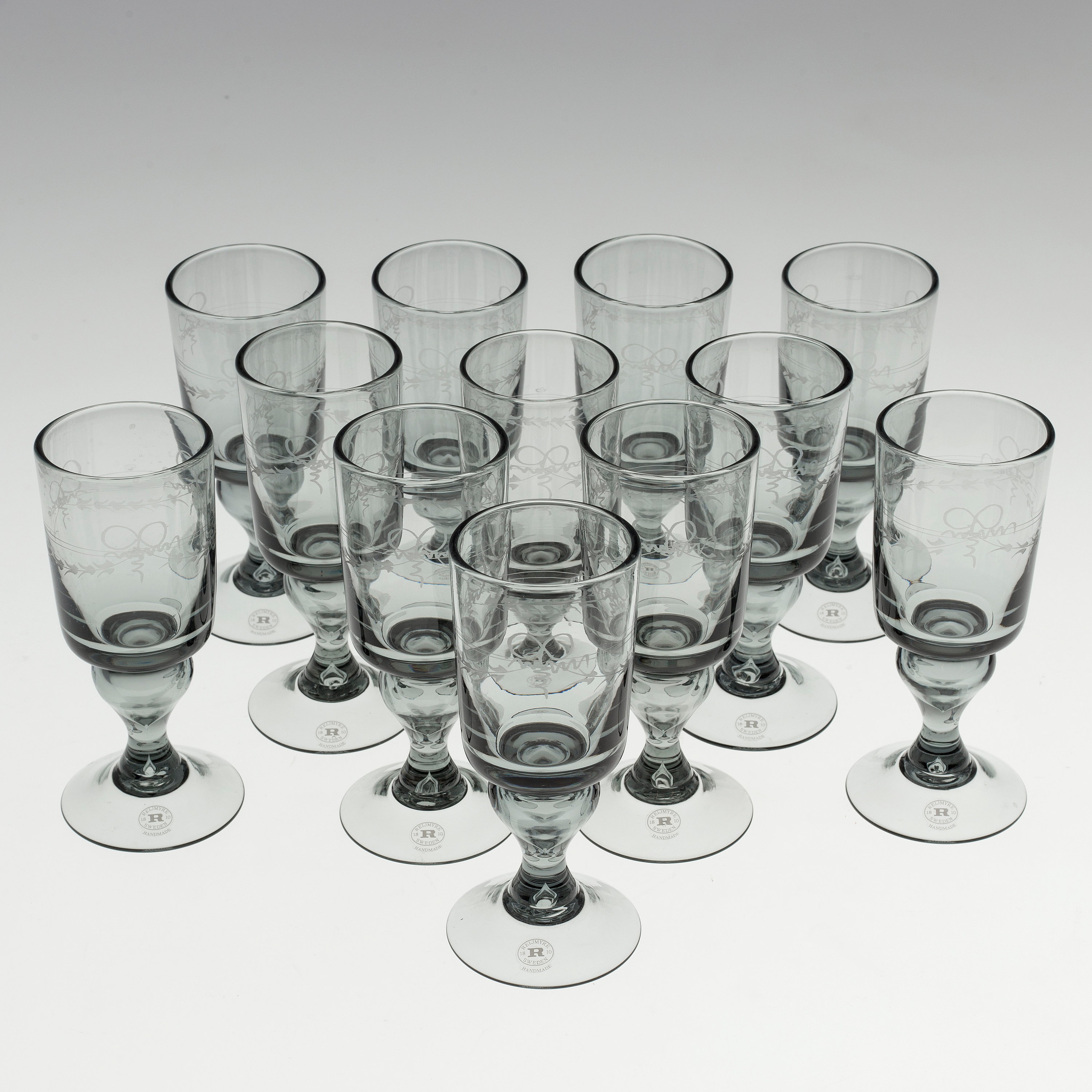 VINGLAS, 12 st, "Antik", Reijmyre. - Bukowskis