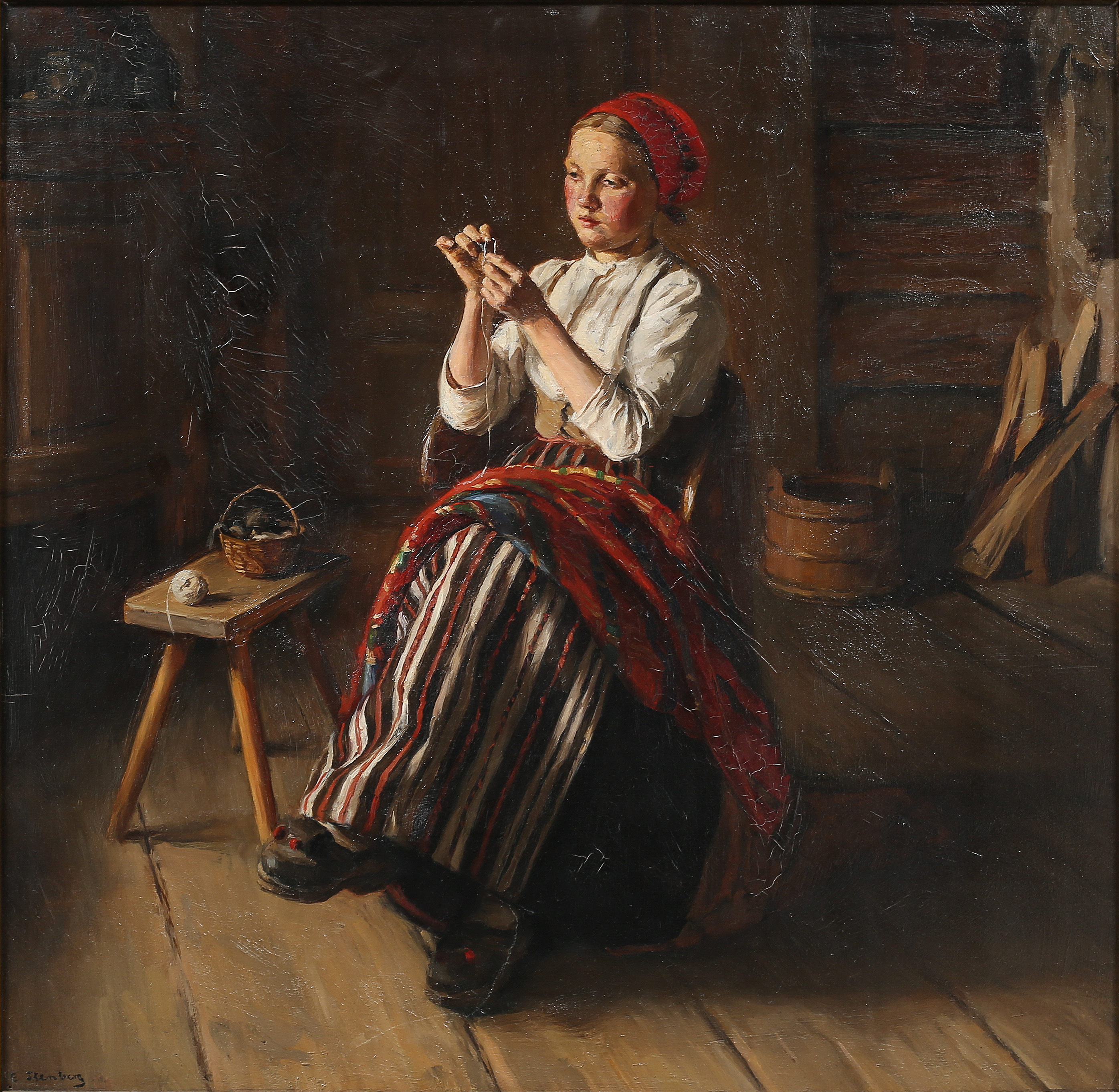 oil on panel, signed. - Bukowskis