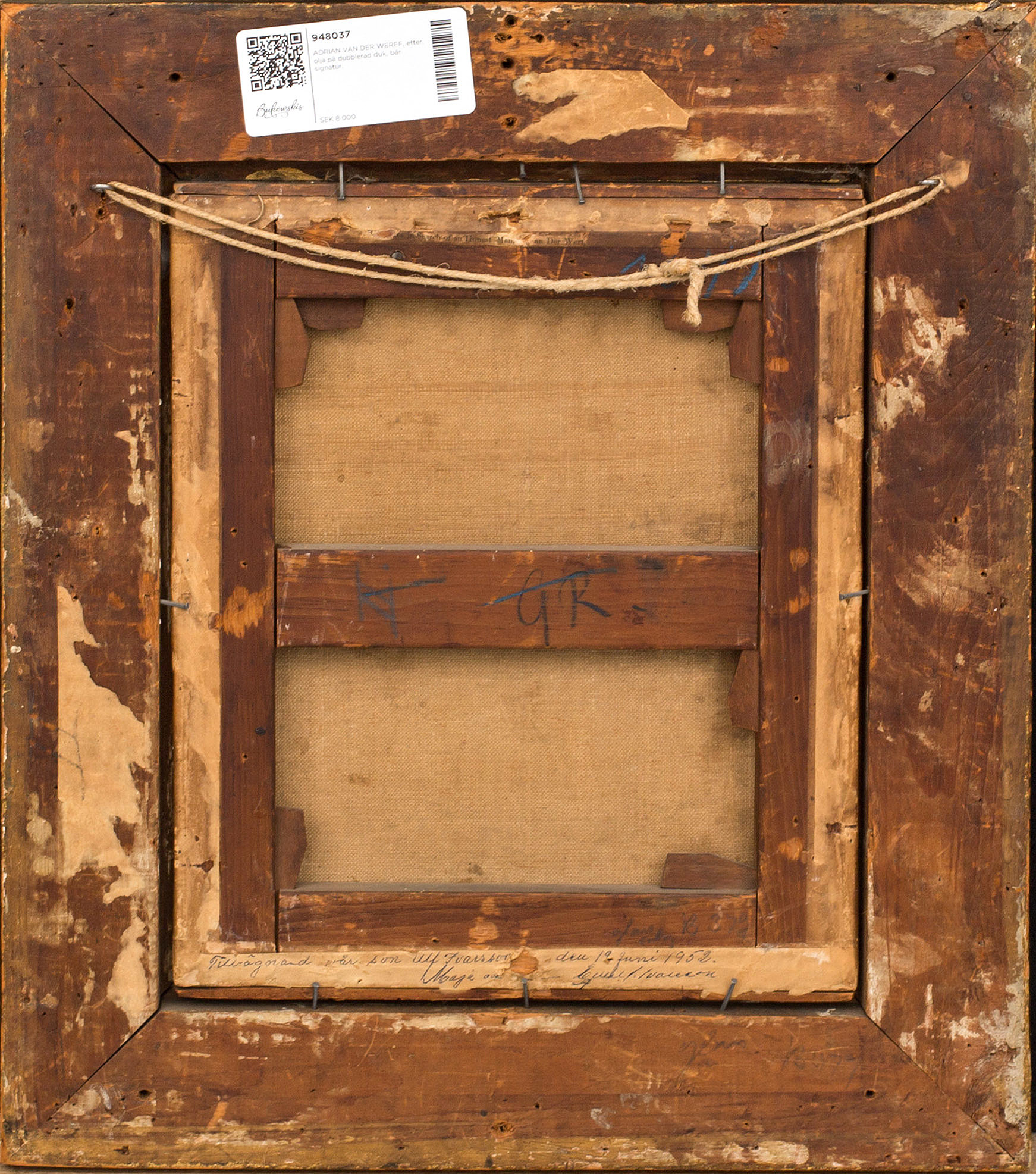 ADRIAN VAN DER WERFF, after, oil on relined canvas. - Bukowskis