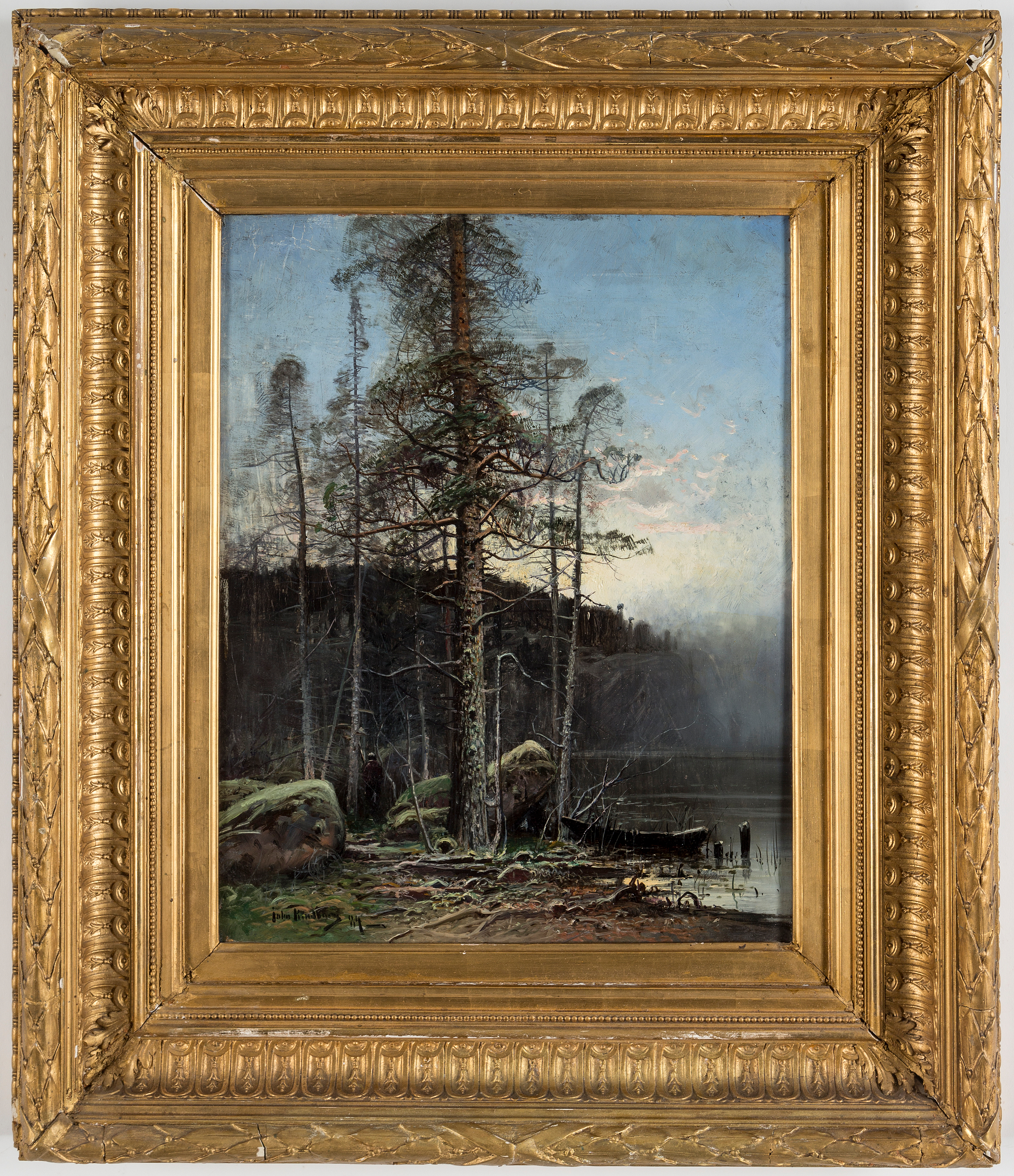 JOHAN "JOHN" KINDBORG, oil on pannel, sined and dated, -84. - Bukowskis