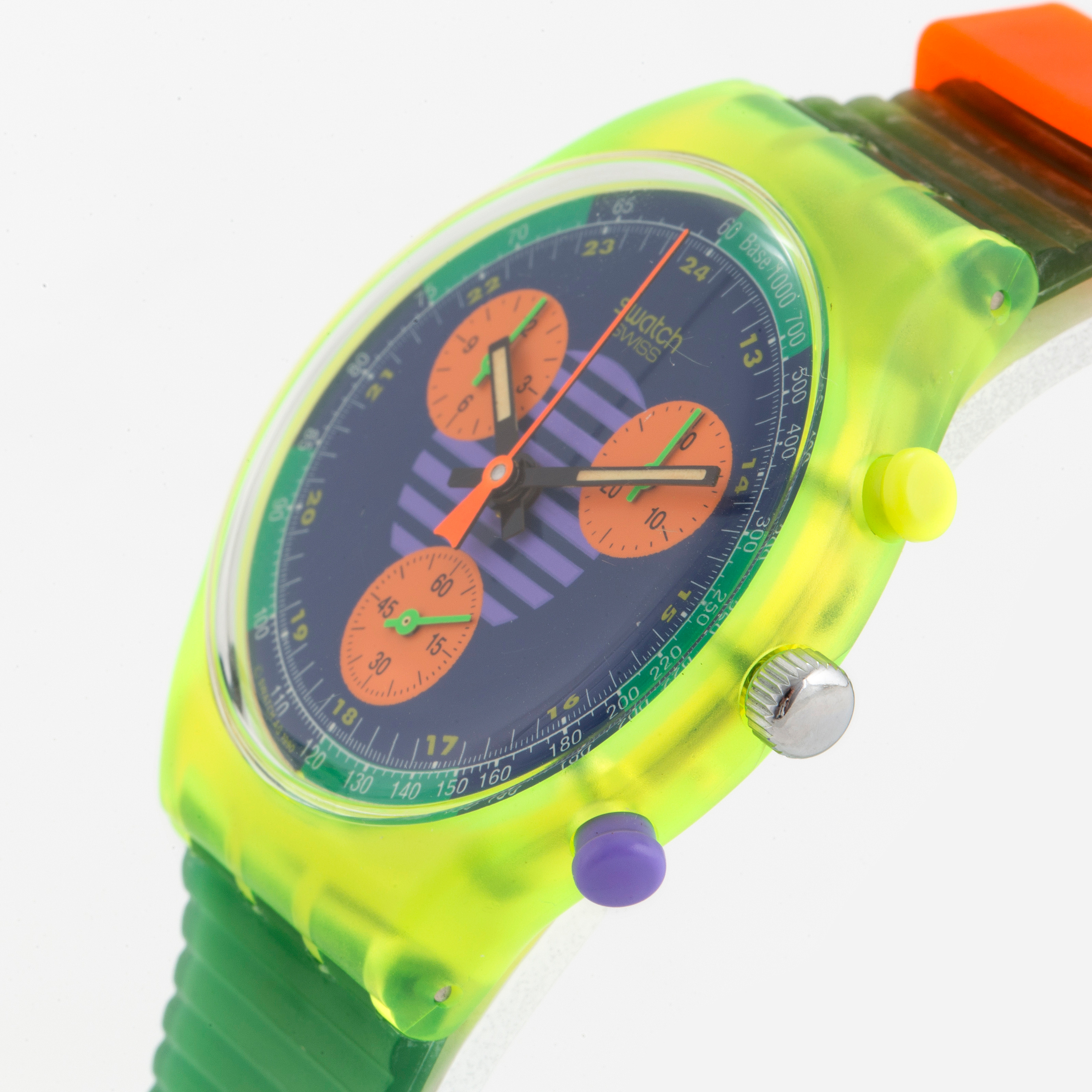 SWATCH, Chrono x 2 pcs. chronograph, wristwatch, 37,3 mm, - Bukowskis