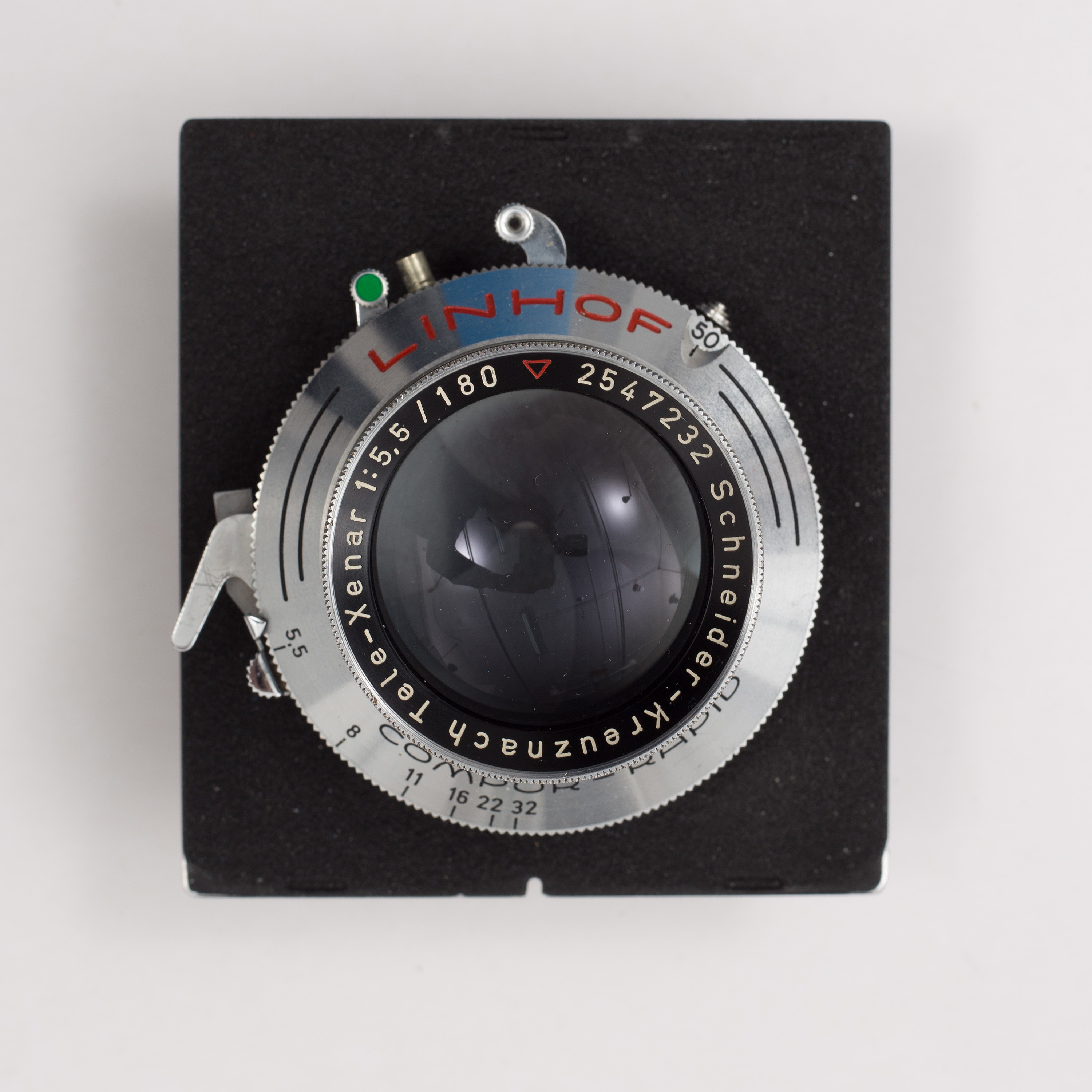 A Linhof Technika camera no 90417 with four lenses and one camera stand ...