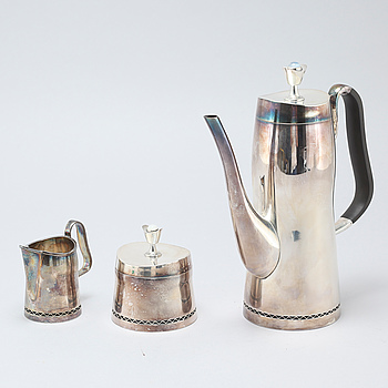 HELGE LINDGREN, kaffeservis, silver, K. Andersson, Stockholm, 1958 ...