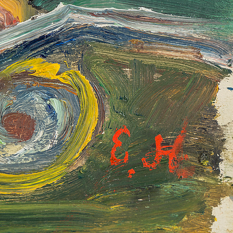 ESTER HENNING, oil on panel, signed with monogram. - Bukowskis