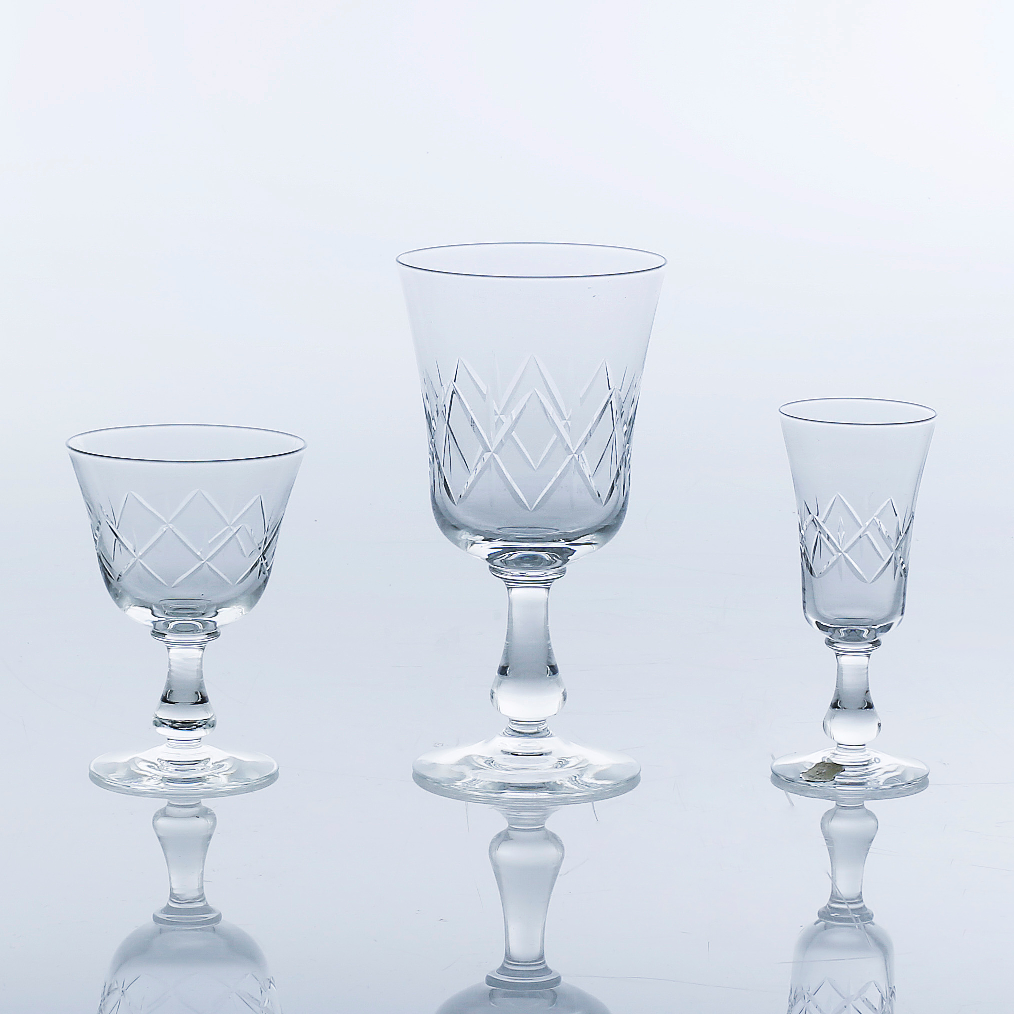 A glass table ware set of 36 pcs from Åfors, mid 20th century. - Bukowskis