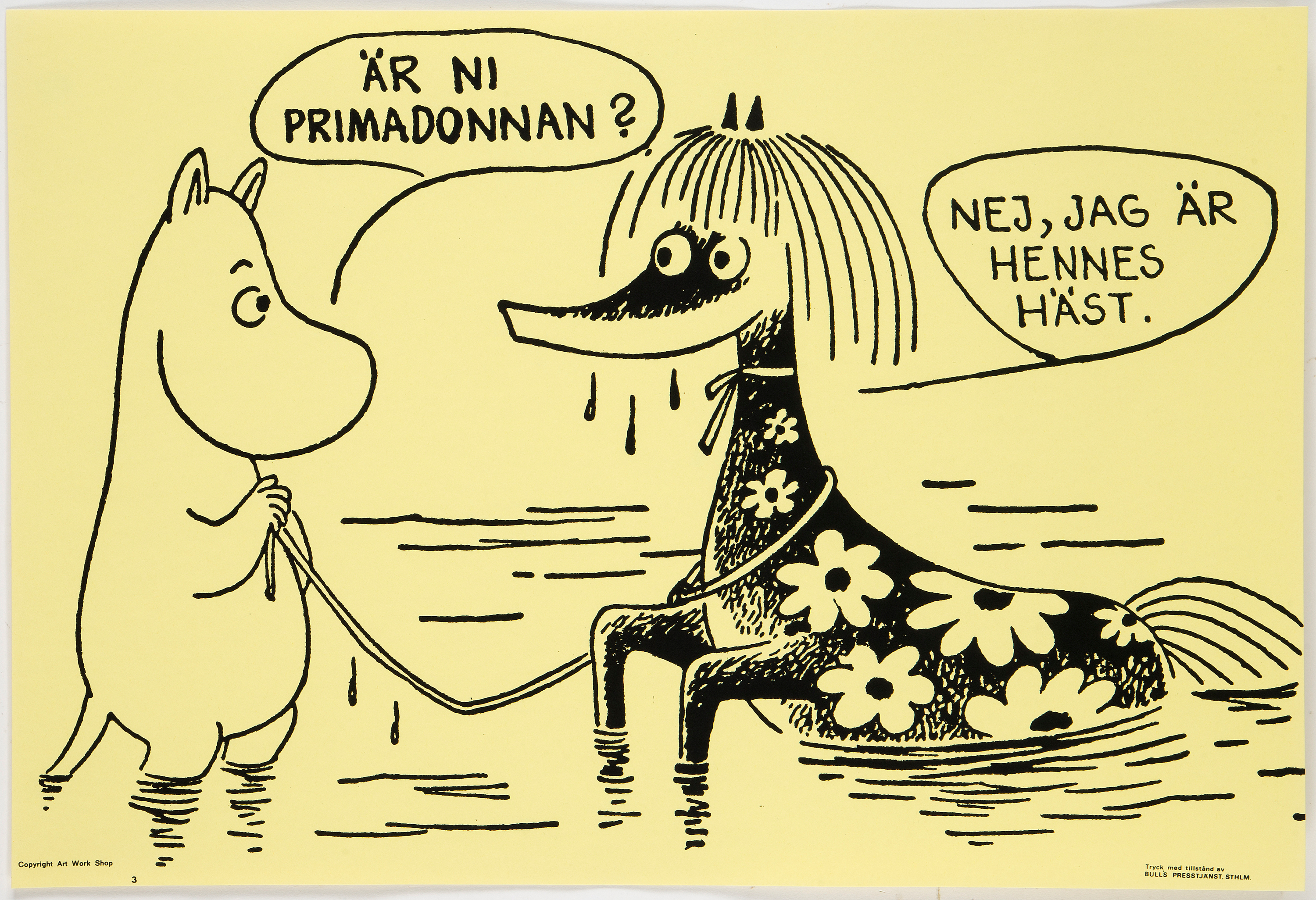 TOVE JANSSON, six Moomin posters from Bull's Presstjänst, Art Work Shop ...