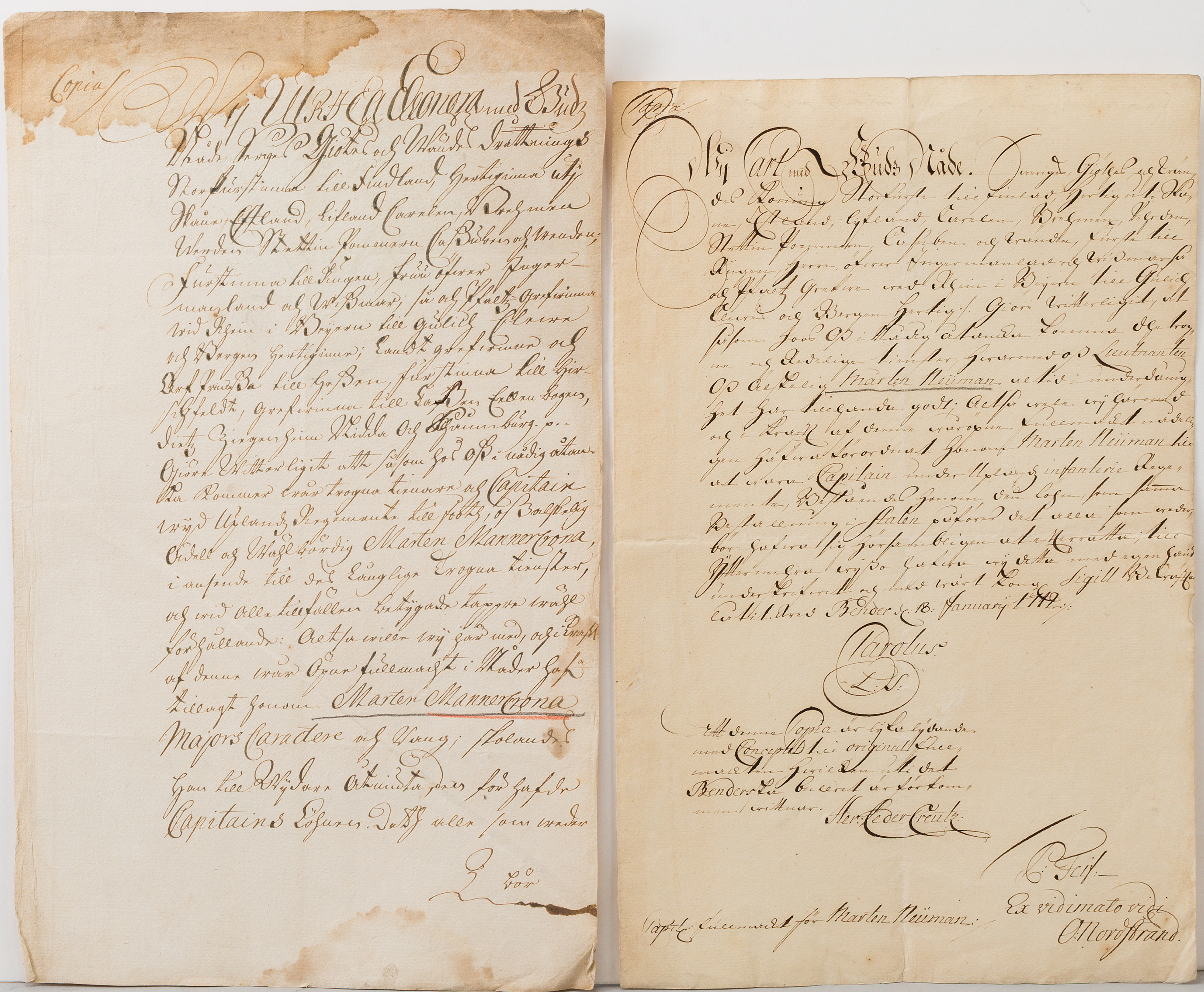 ROYAL DOCUMENTS, Sweden, early 18th century. - Bukowskis