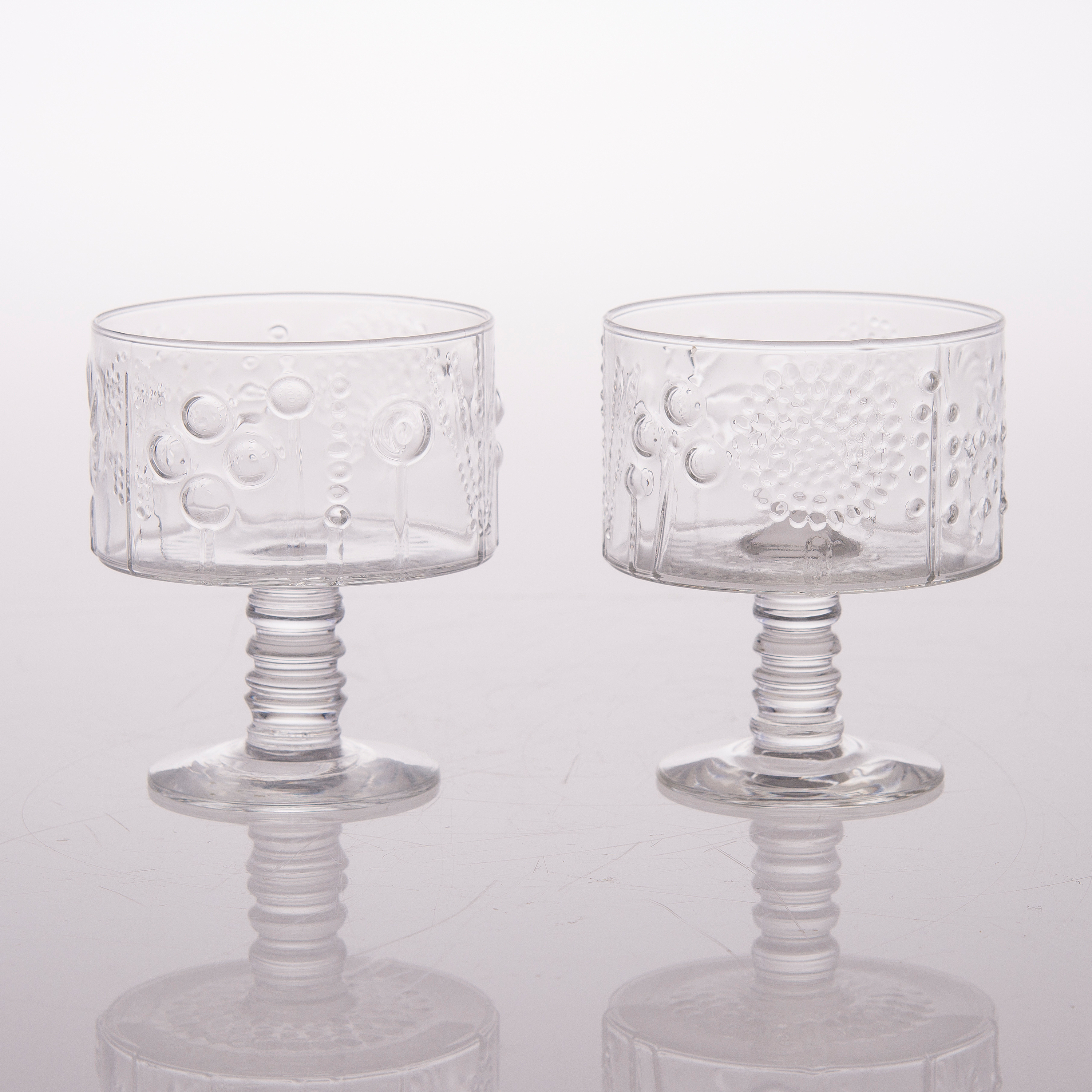 A set of six "Flora" glasses, Nuutajärvi, in production 1968-1973 ...