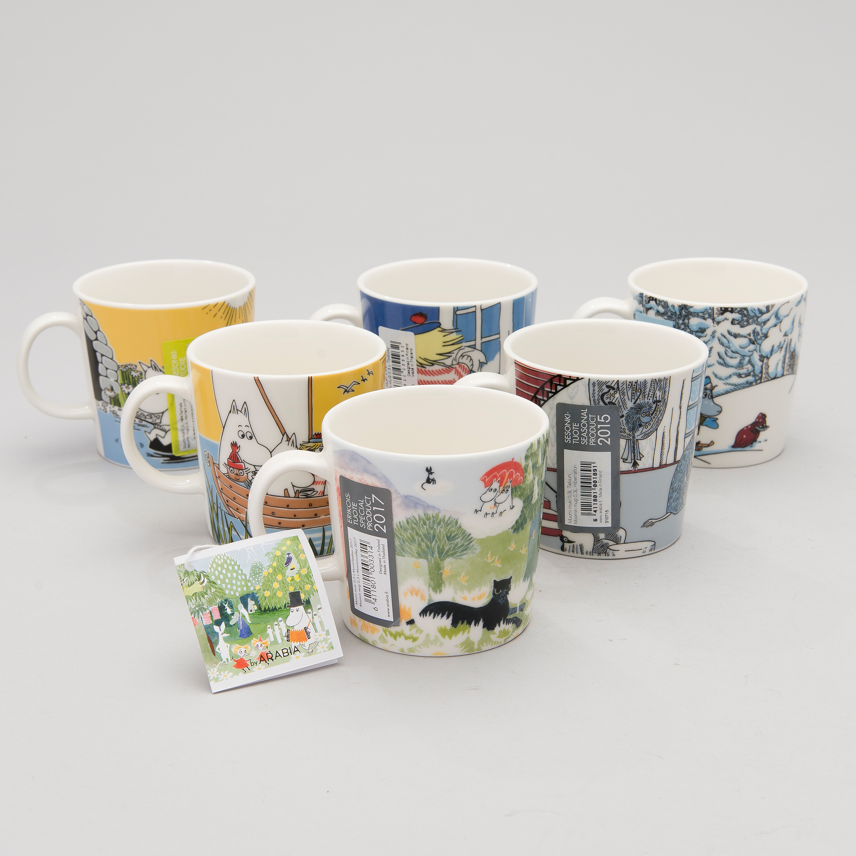 Six Moomin porcelain mugs, Moomin Characters, Arabia, 21st century ...
