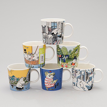 Six Moomin porcelain mugs, Moomin Characters, Arabia, 21st century ...