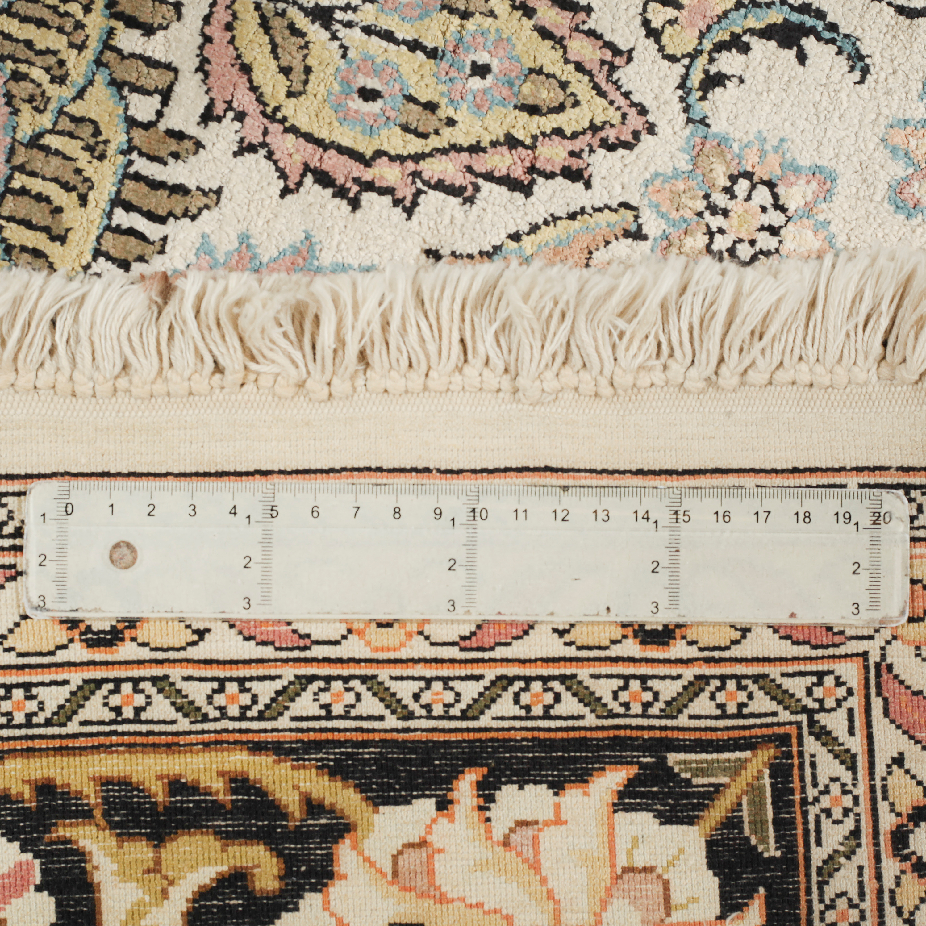 A Kashmir rug, part silk, old, ca 185 x 121 cm. - Bukowskis