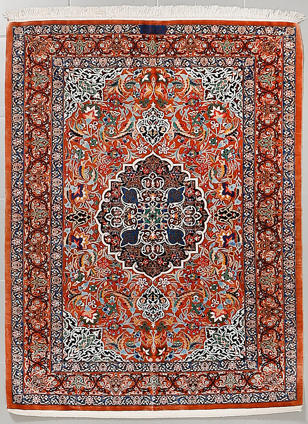 A Ghom rug, silk, signed, ca 144 x 102 cm. - Bukowskis