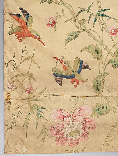 A set of four Chinese wall paper panels, Qing dynasty, 18th Century ...