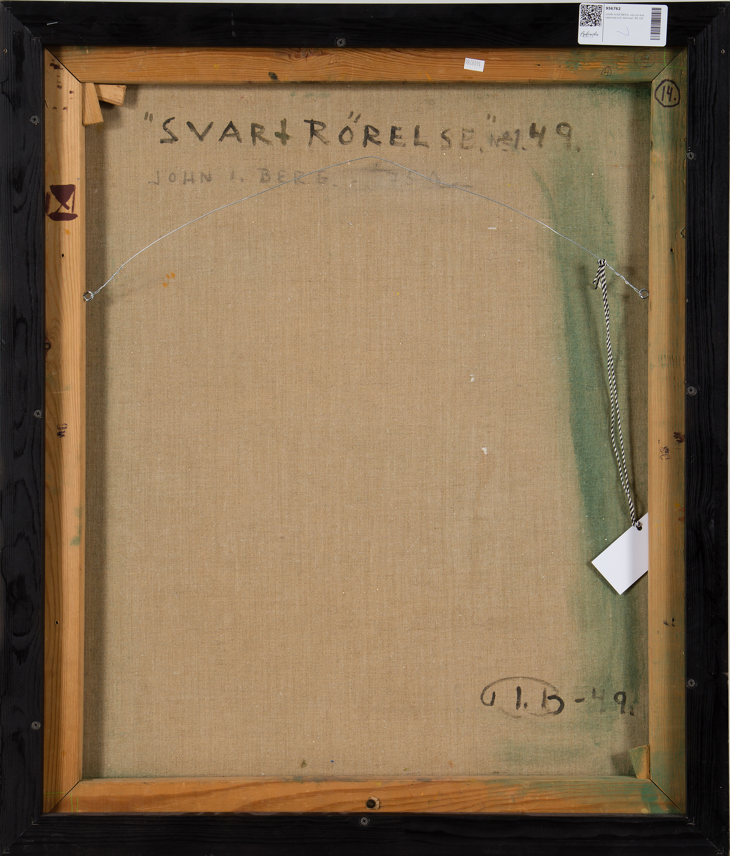 JOHN IVAR BERG, oil on canvas, signed and dated -49. - Bukowskis
