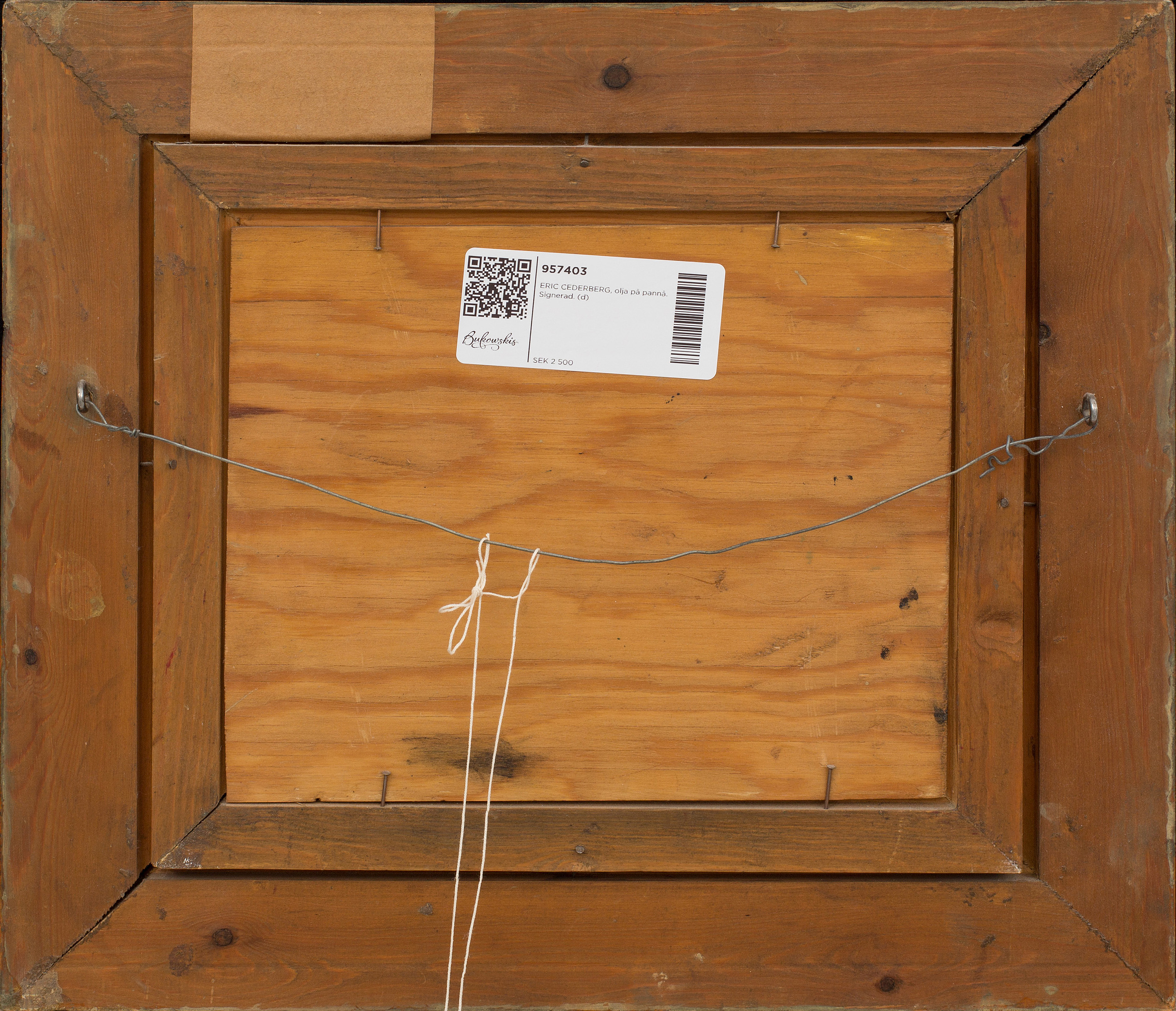 ERIC CEDERBERG, oil on panel. Signed. - Bukowskis