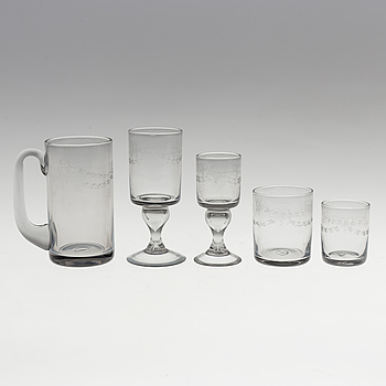A glass 54 piece "Antik", Reijmyre Glasbruk service. - Bukowskis