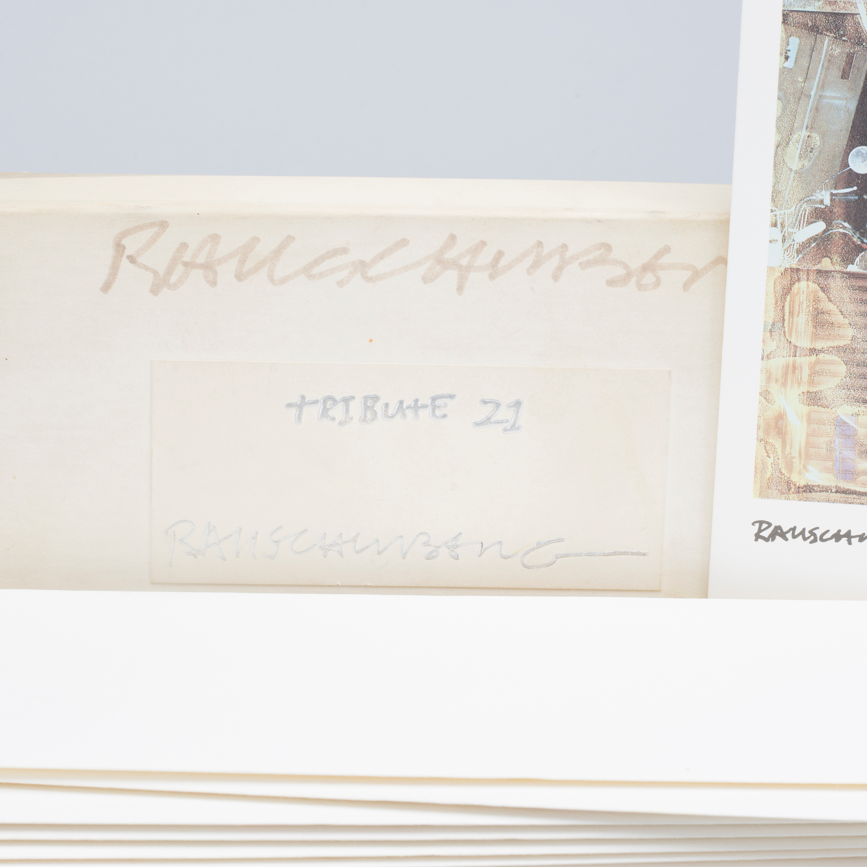ROBERT RAUSCHENBERG och FELISSIMO. "Tribute 21", BOX med info-kort ...