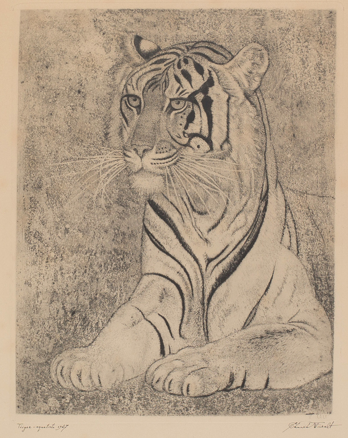 EDUARD WIIRALT, aquatint, signed and dated 1937. - Bukowskis