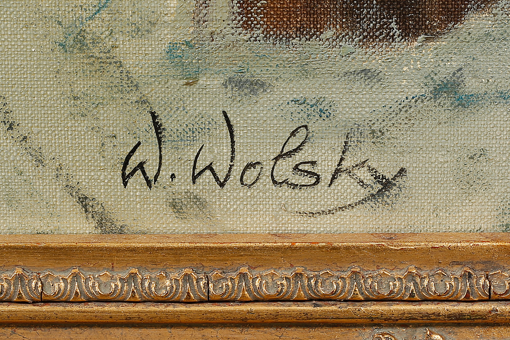 UNKNOWN ARTIST, oil on canvas, signed W Wolsky, mid 20th century ...