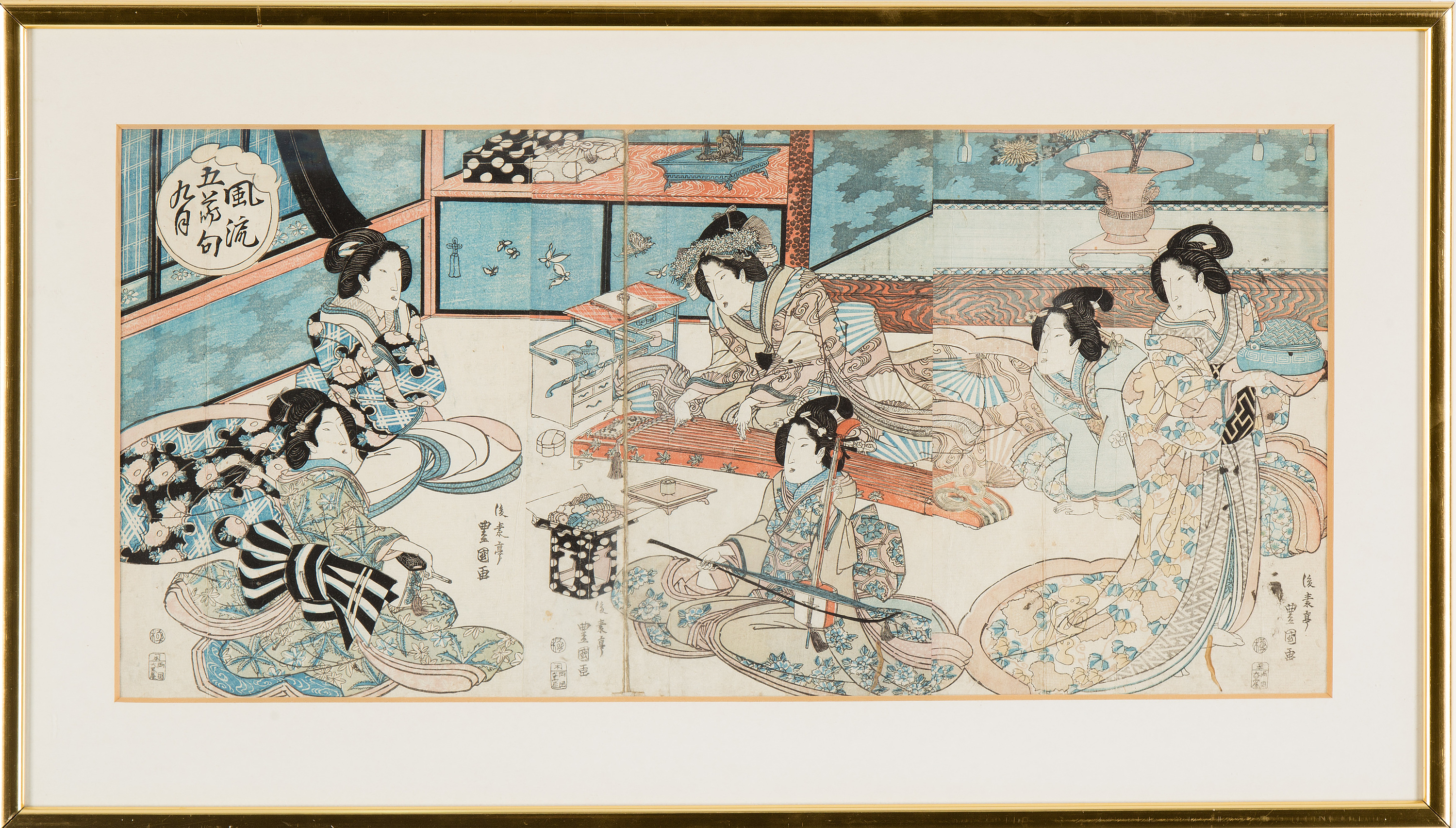 UTAGAWA TOYOSHIGE (1777-1835), även känd som UTAGAWA TOYOKUNI II, färg ...